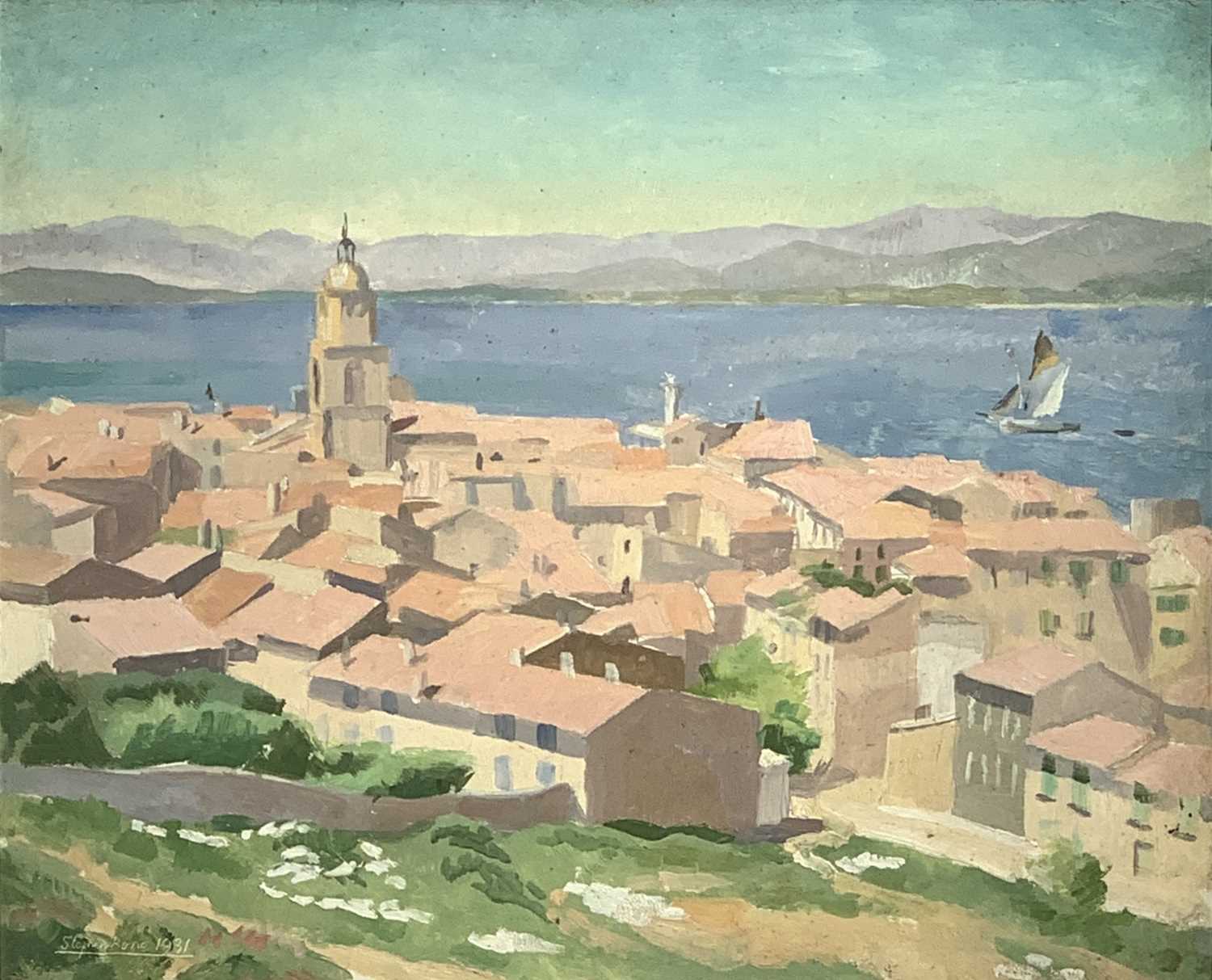 Lot 1110 - Stephen BONE (1904-1958) St Tropez Oil on