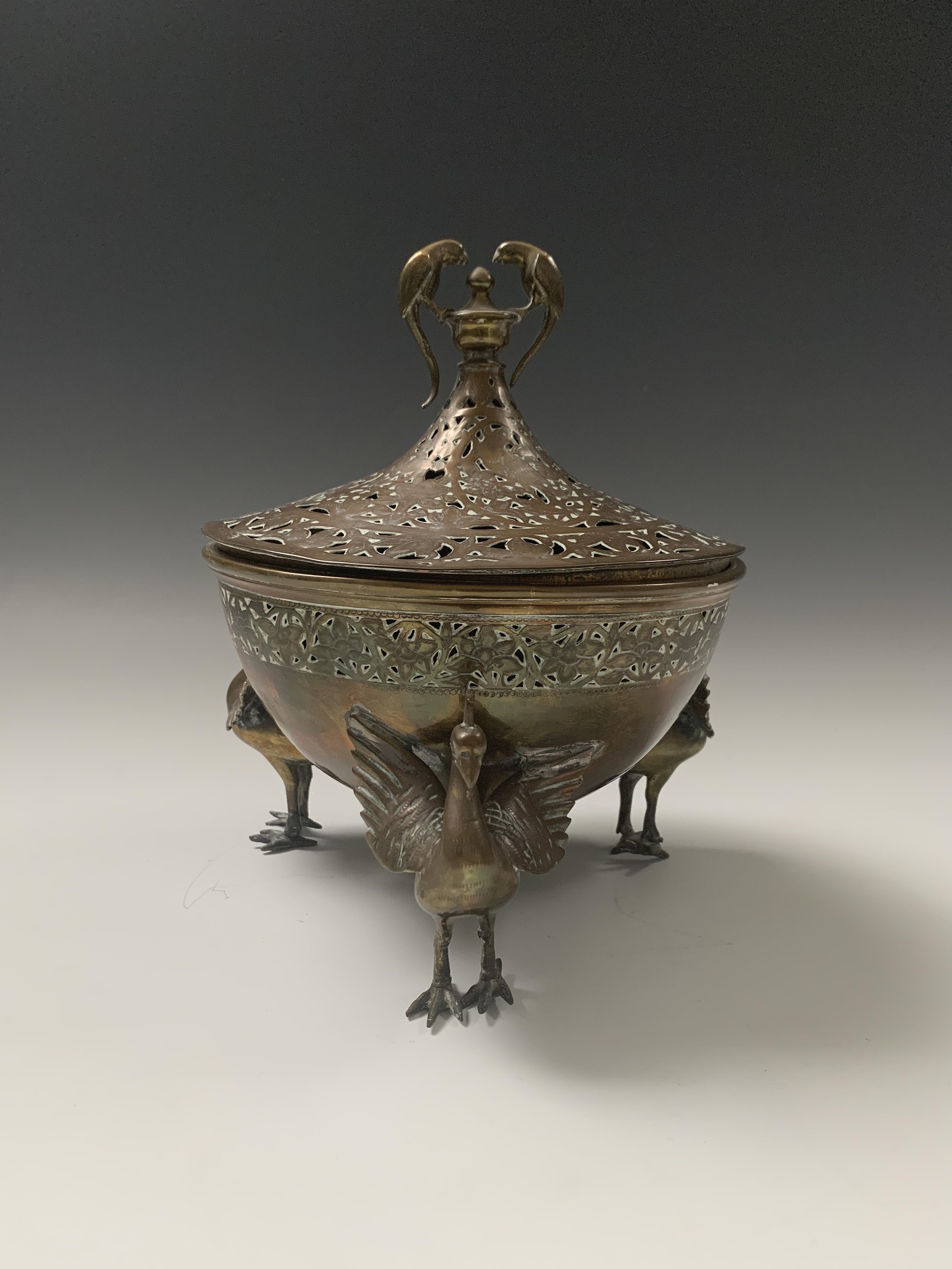 Lot 360 - A Persian brass brazier, late 19th century,
