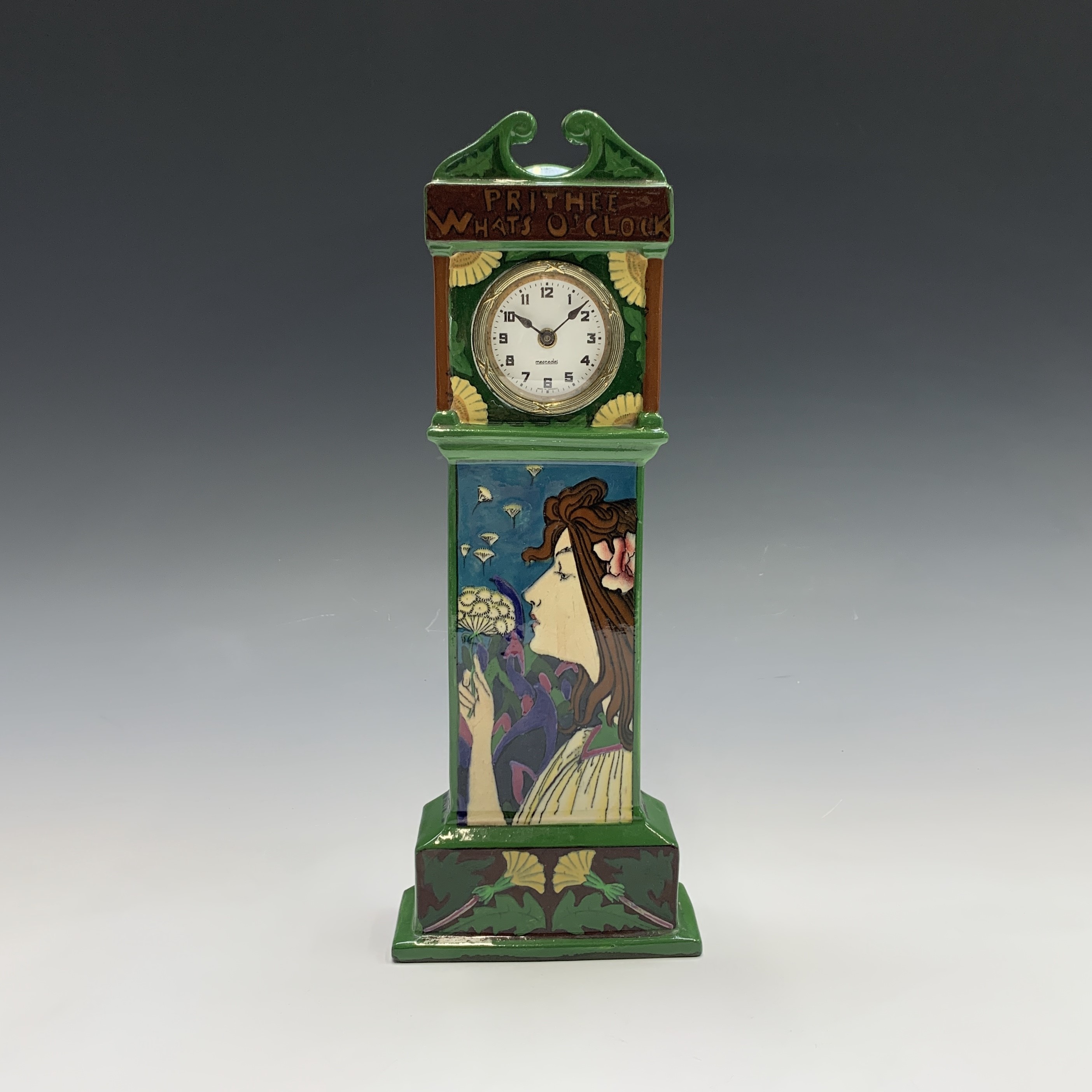 Lot 839 - A Foley Intarsio pottery model of a longcase
