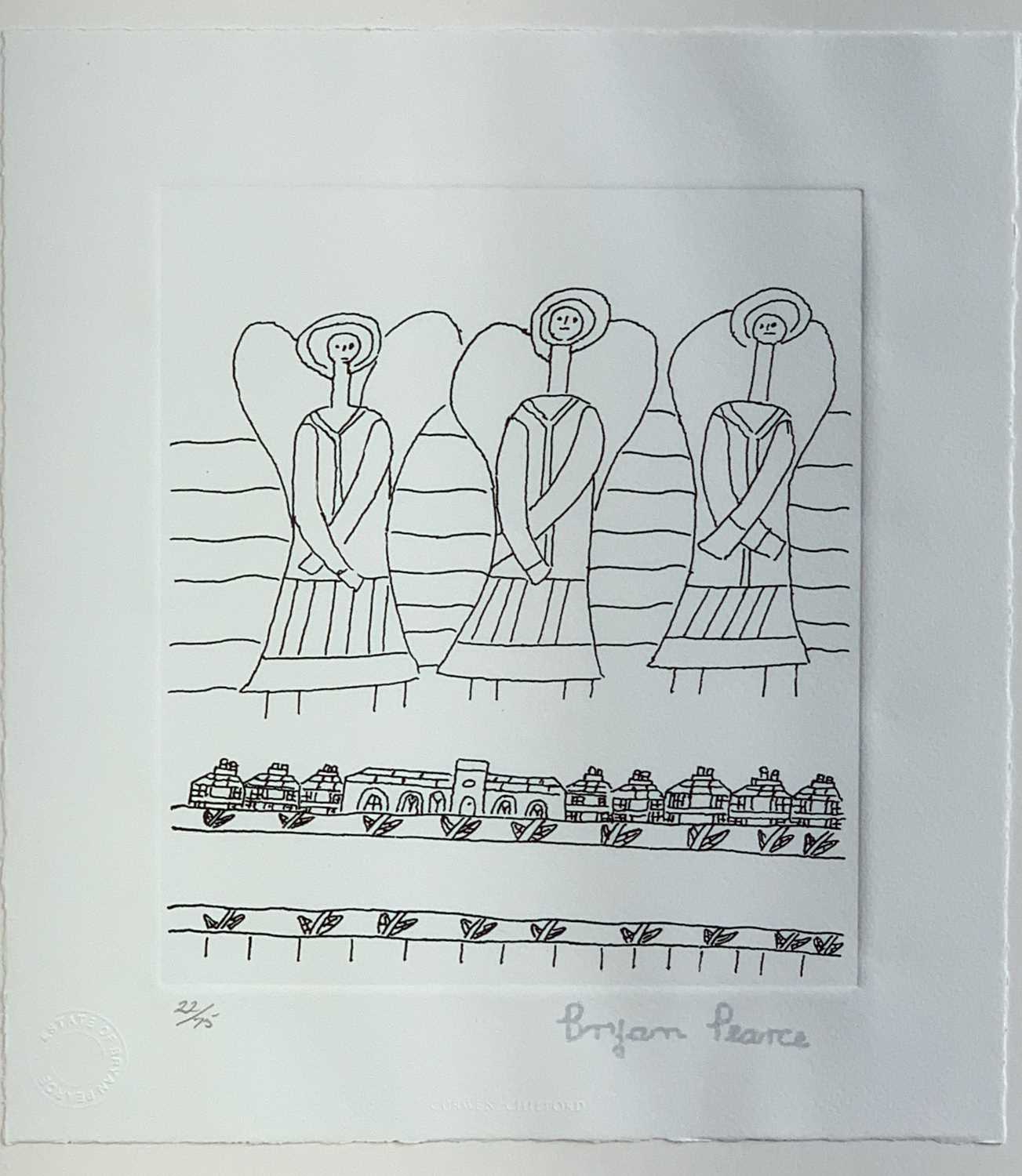 Lot 294 - Bryan PEARCE (1929-2006) Three Angels Above