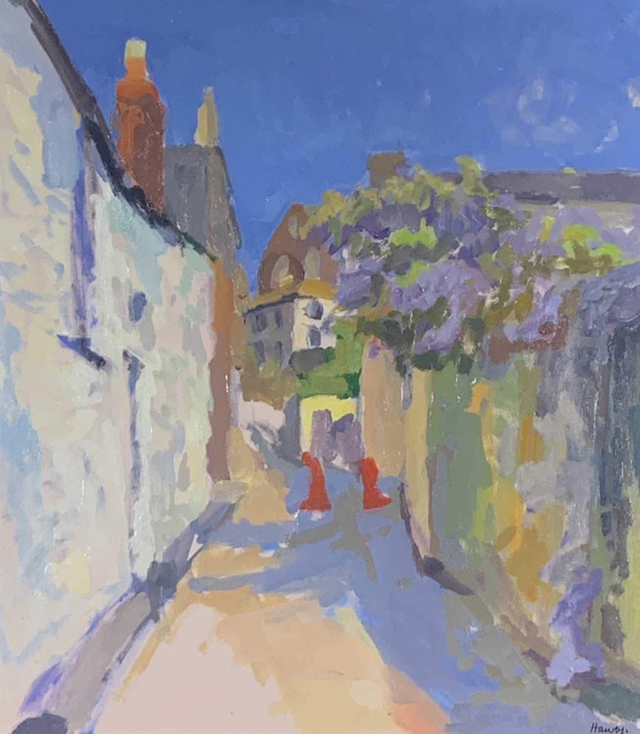 Lot 358 - John HARVEY (b.1935) Lane at Helston