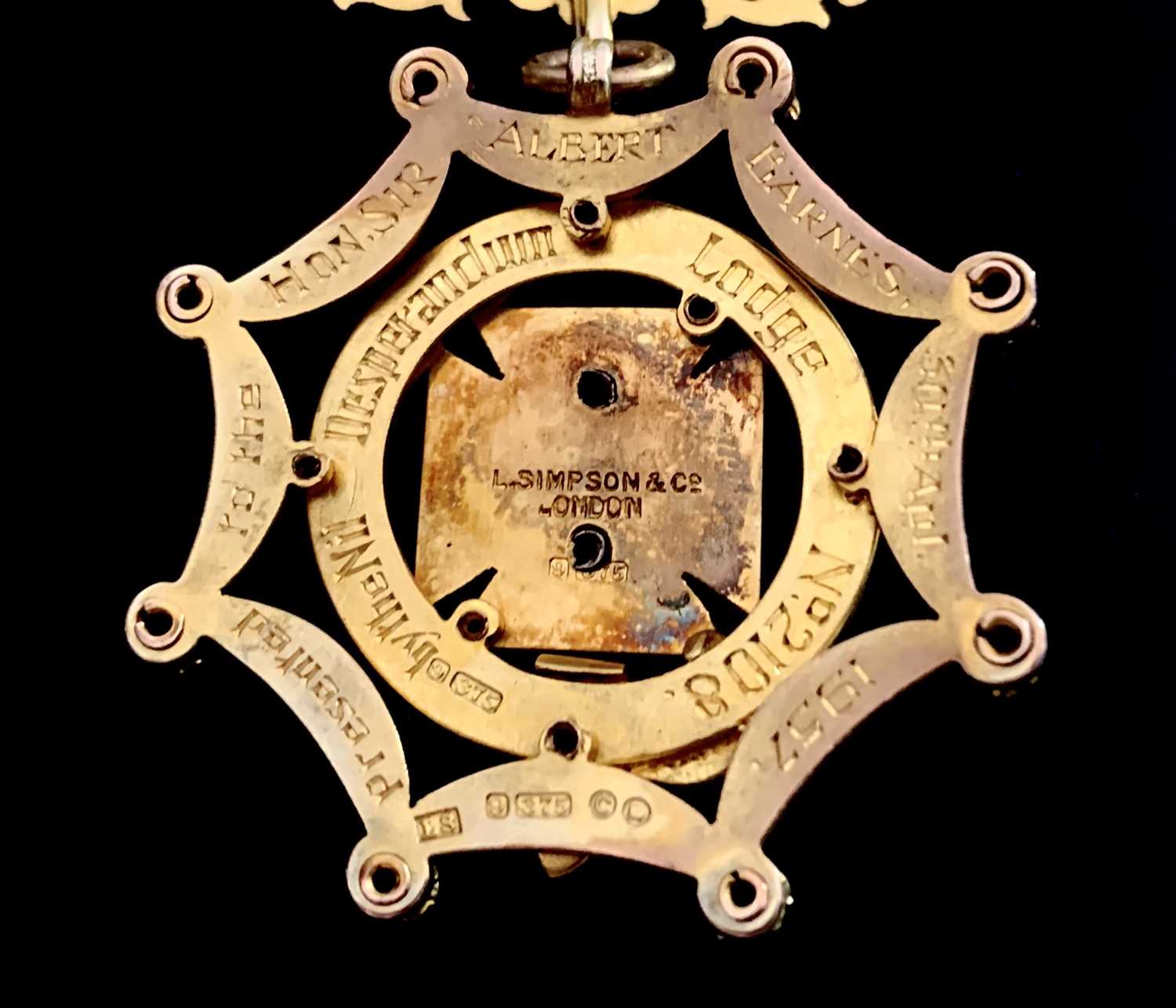 Lot 249 - RAOB Medals - 9ct gold (19gms) roll of Honor