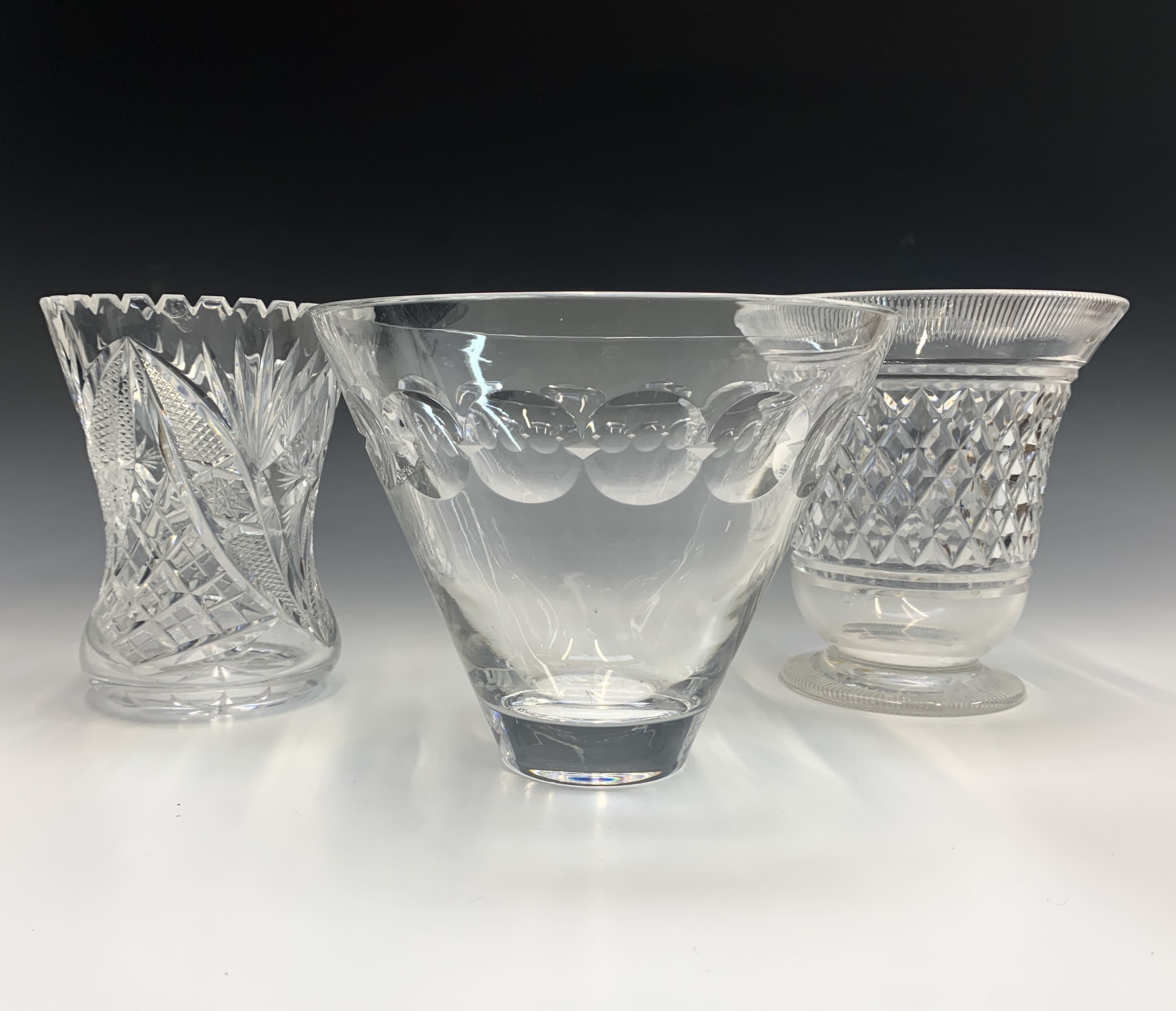 Lot 931 - A Stuart crystal vase, of tapered form with