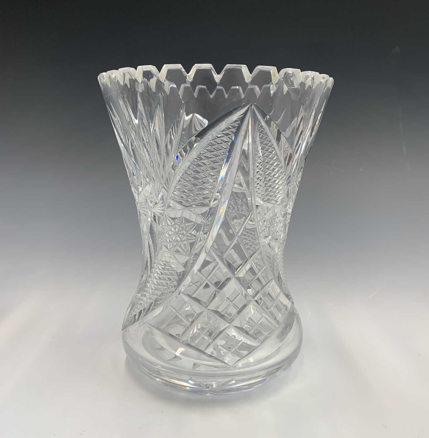 Lot 931 - A Stuart crystal vase, of tapered form with