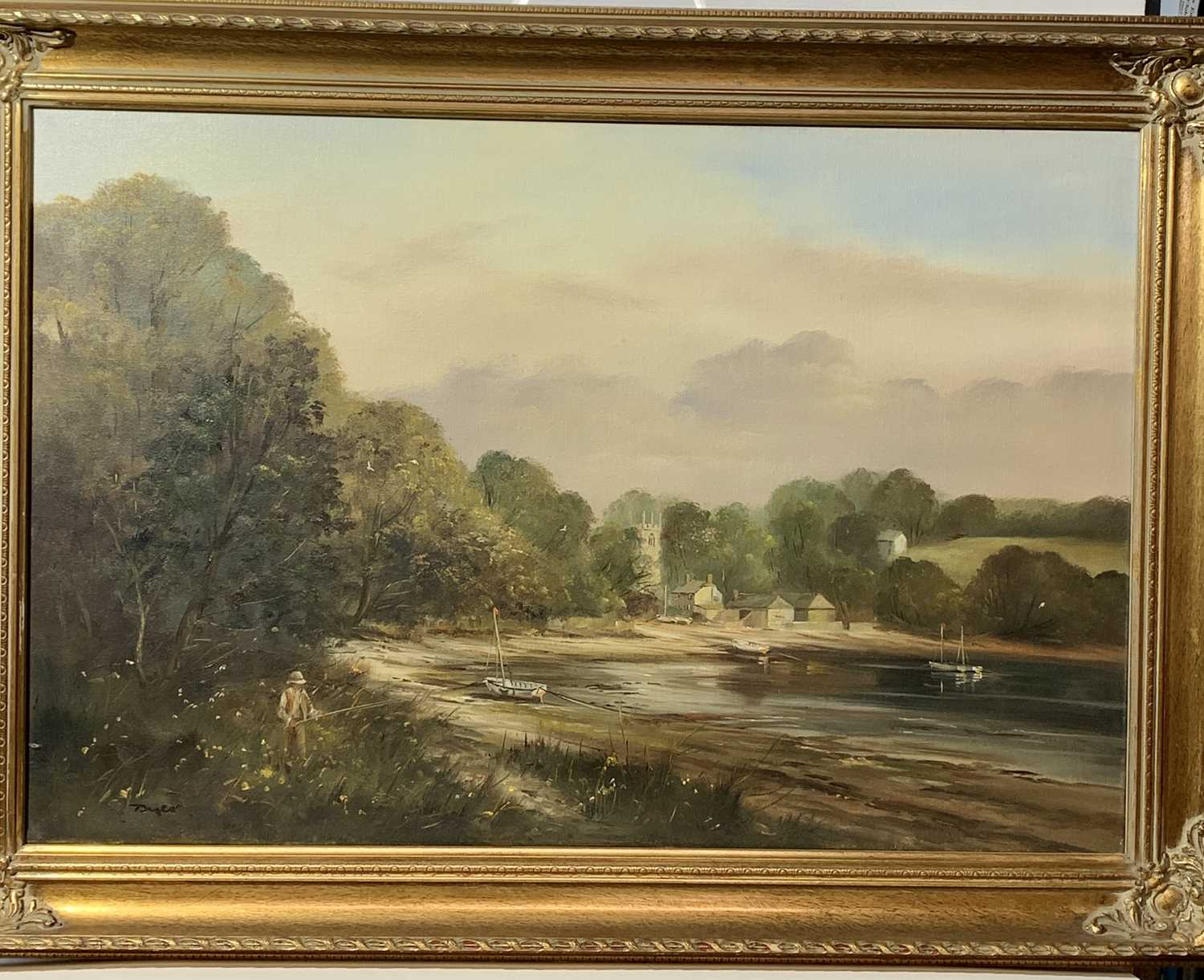 Lot 211 - Ted DYER (1940) St Anthony in Meneage Oil on