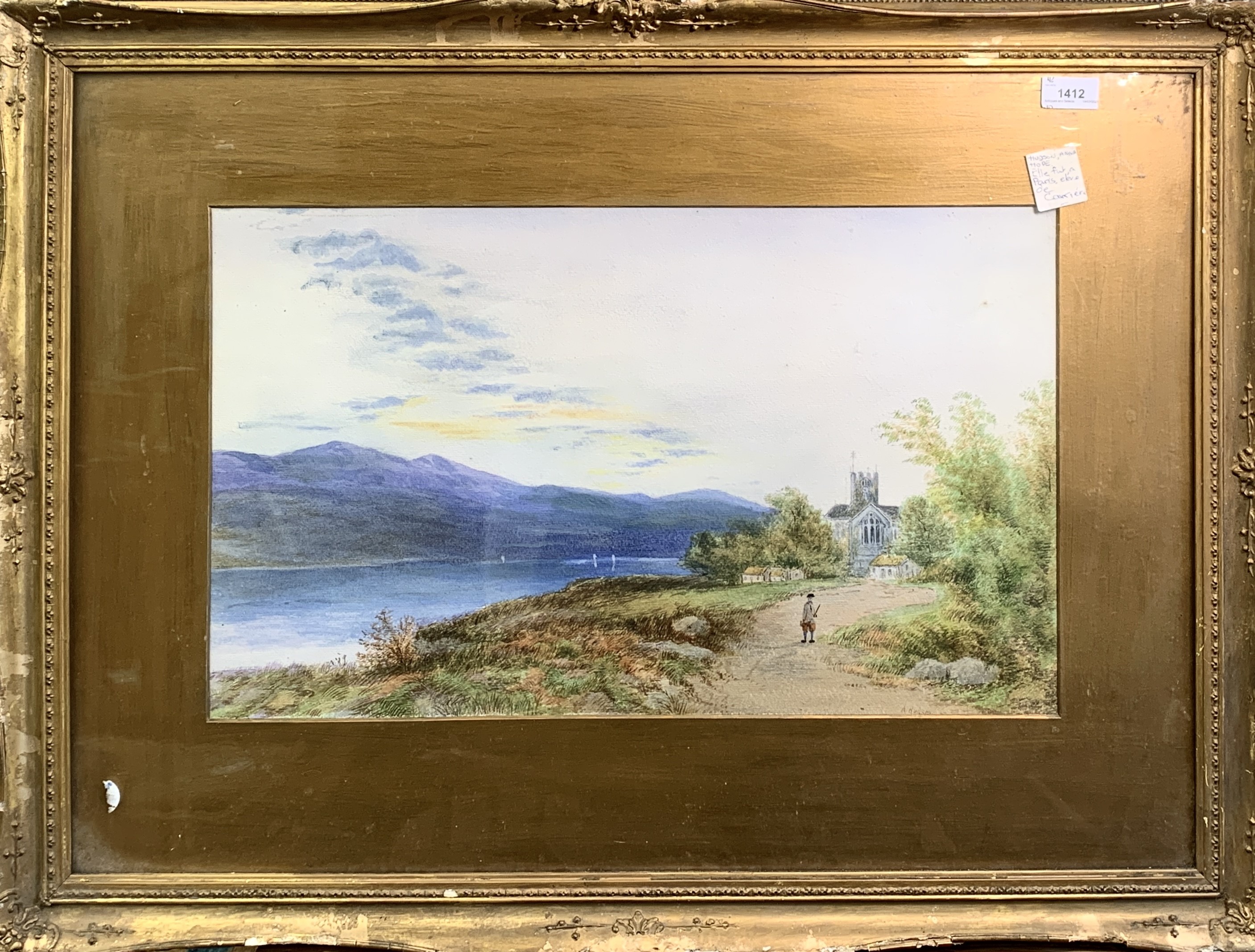 Lot 1412 - Anna Hope HUDSON (1869-1957) Lake Scene