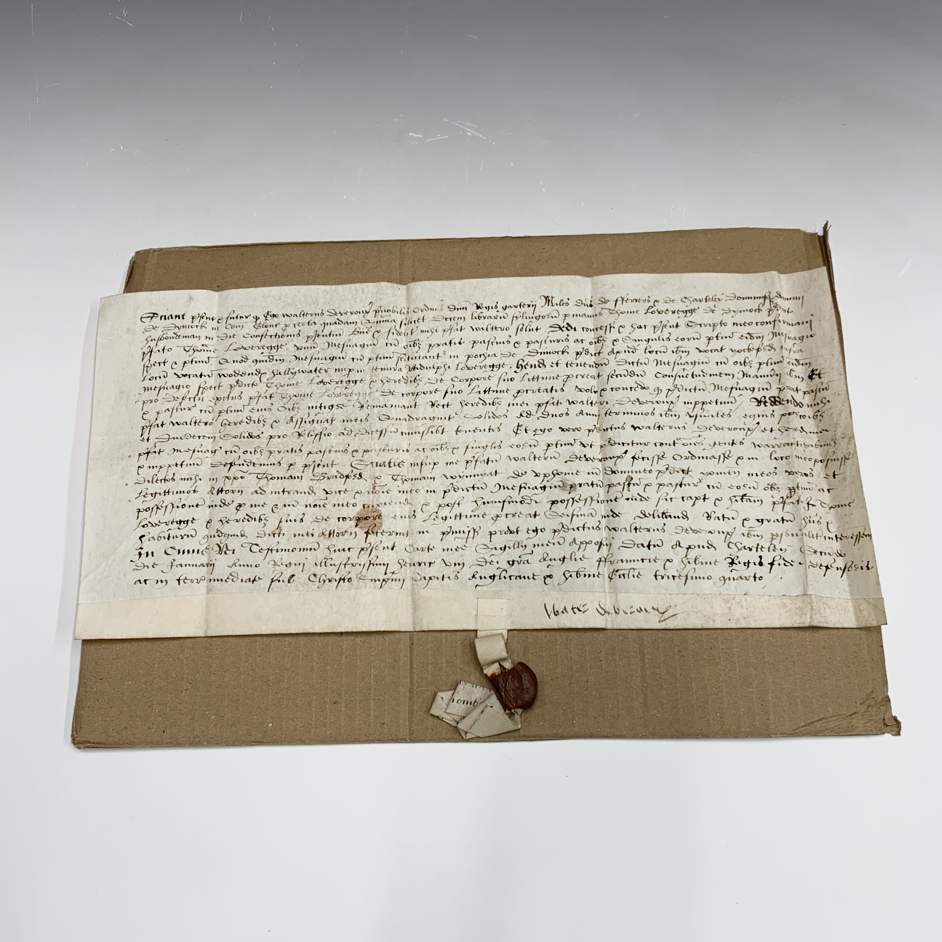 Lot 1445 - EARLY MANUSCRIPT DOCUMENT. Conveyance. 2nd