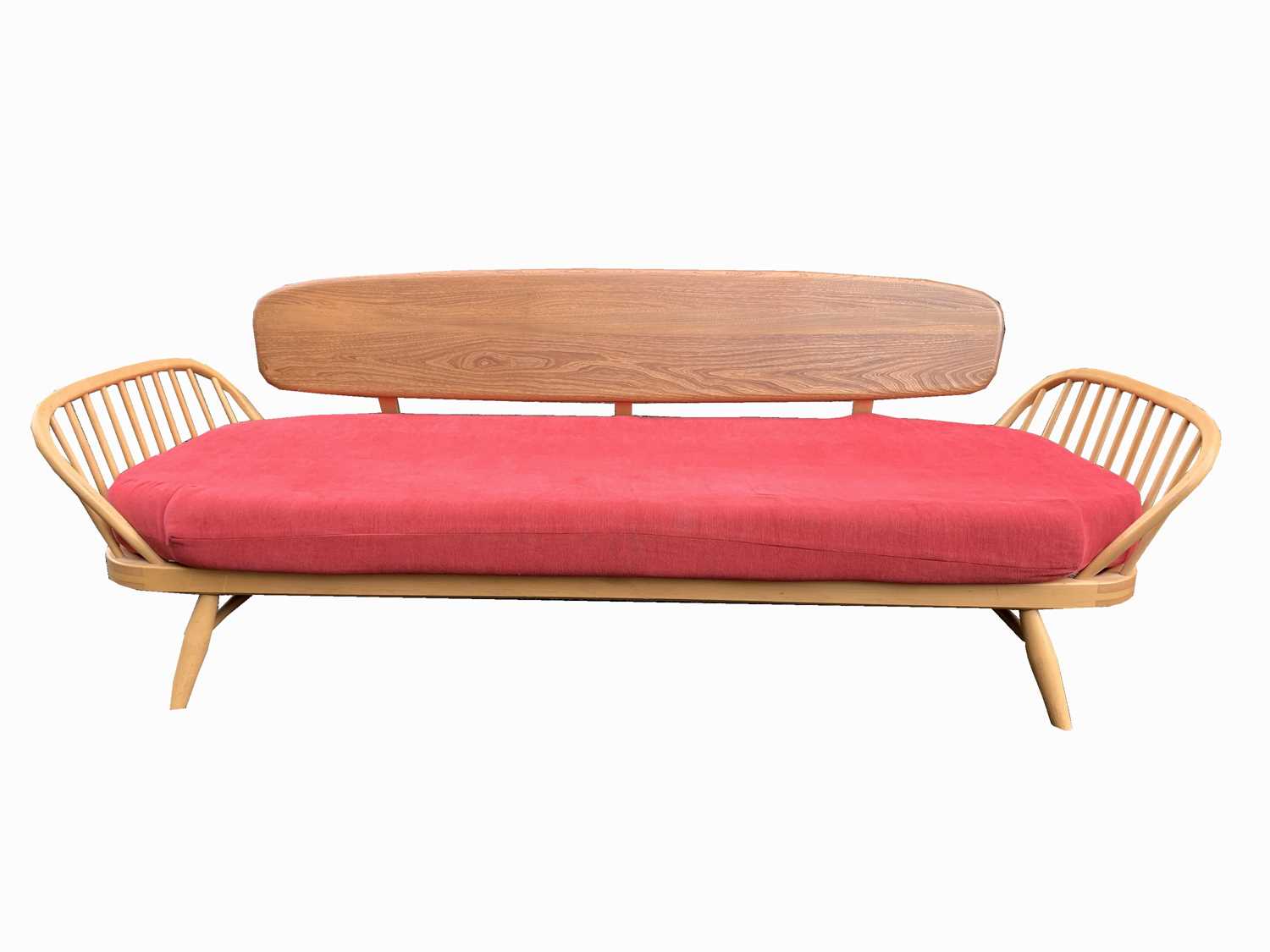 Lot 3205 - An Ercol beech framed daybed/studio couch,