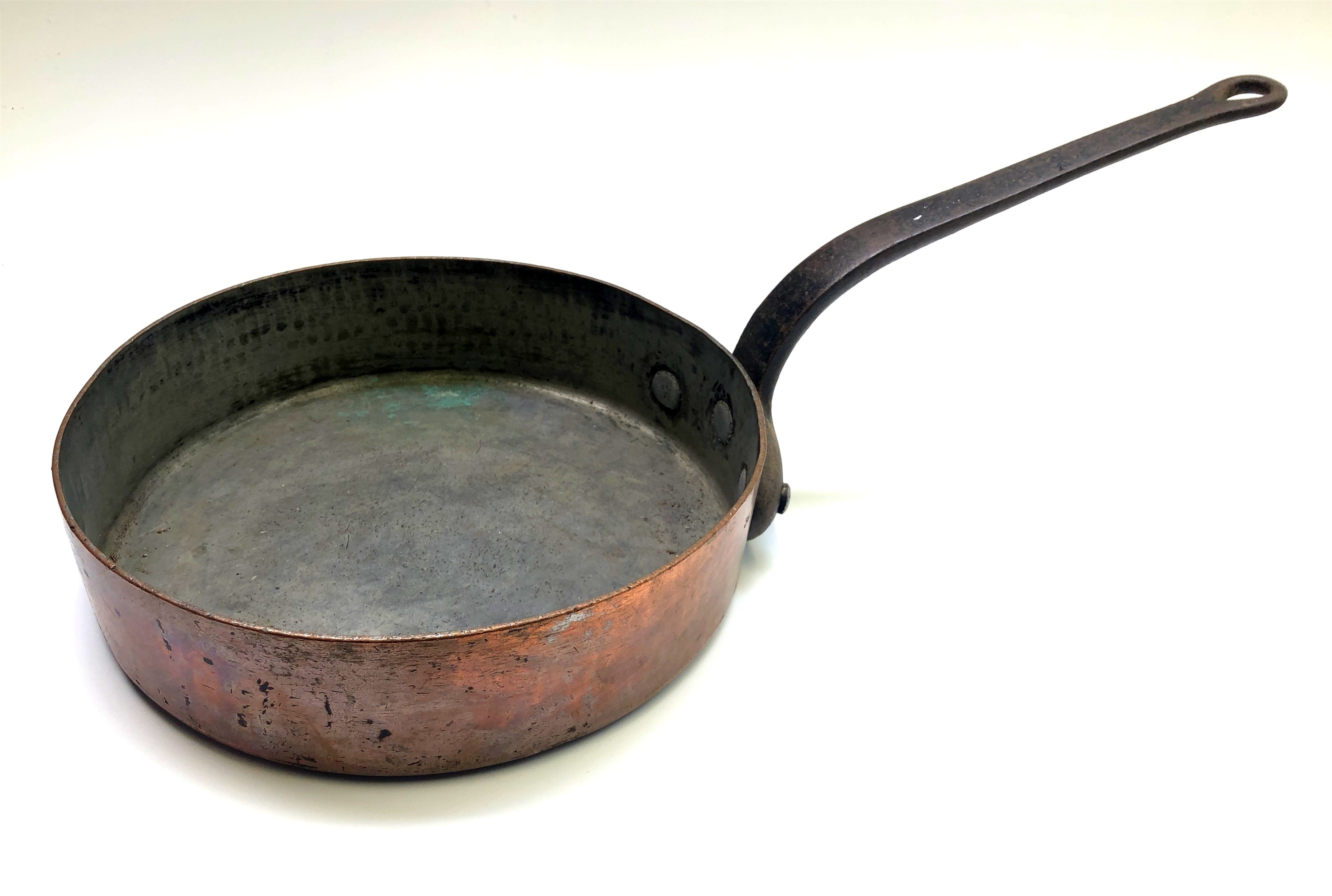 Lot 191 - A large Victorian copper frying pan,