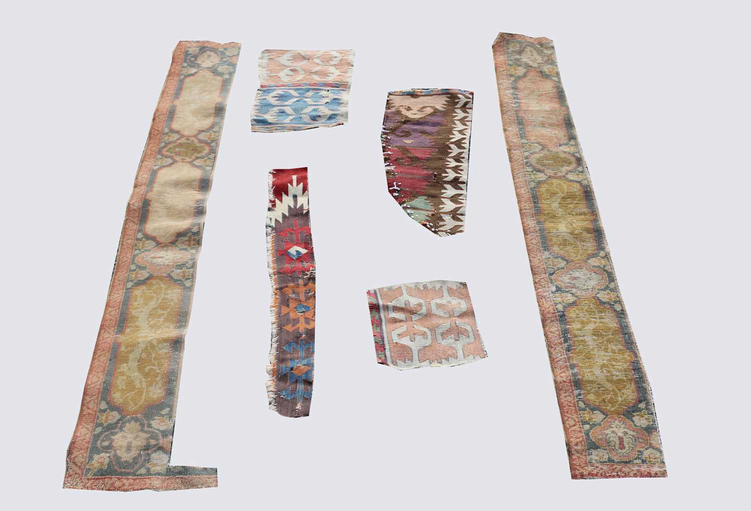 Lot 499 - Turkish kelim fragments and Tabriz rug