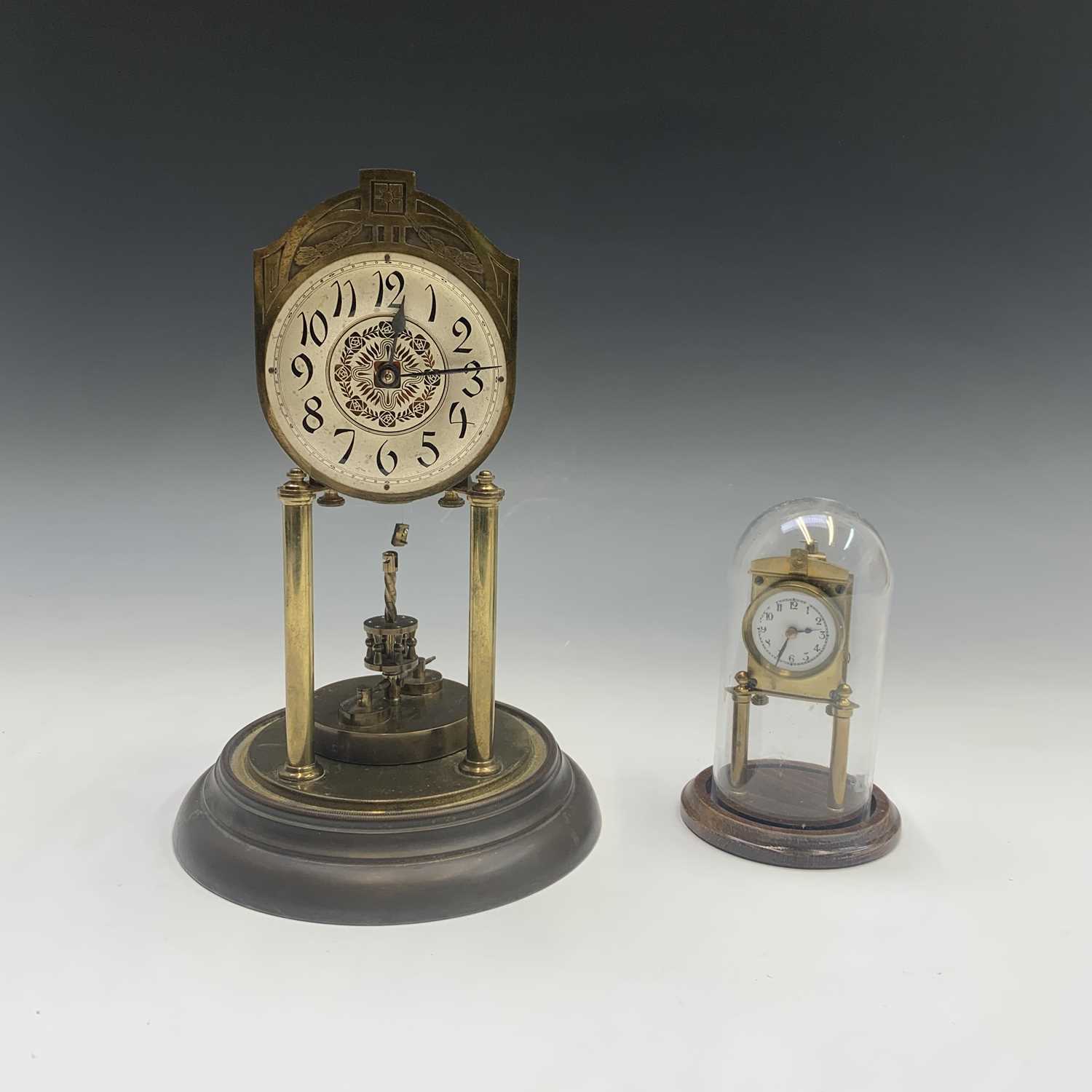 Lot 2931 - A German 400 day torsion clock, the shaped