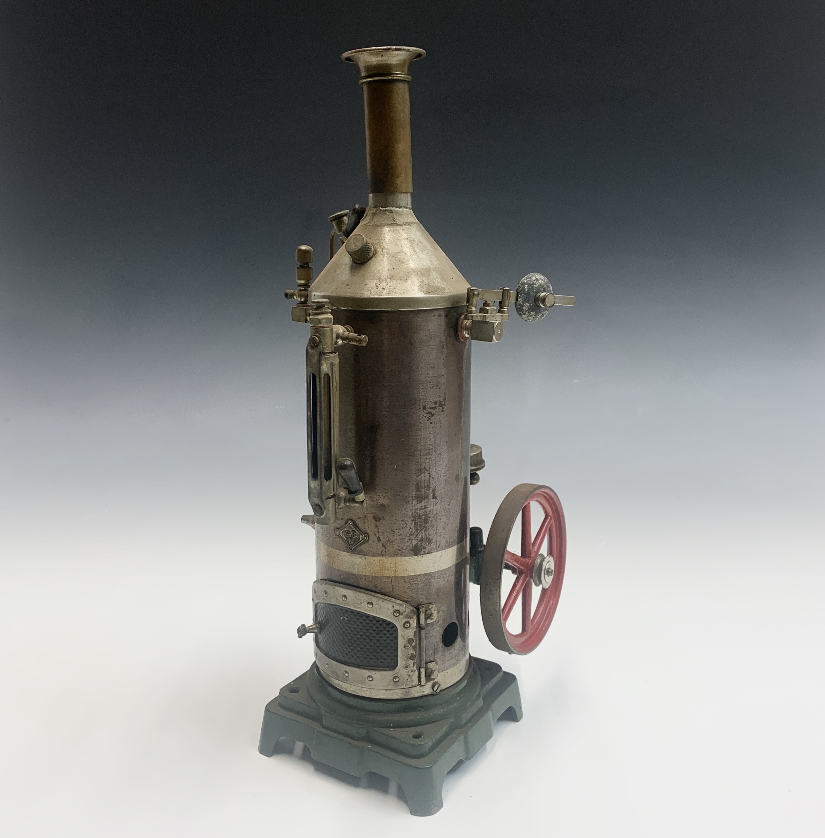 Lot 634 - A Gebruder Bing live steam model vertical