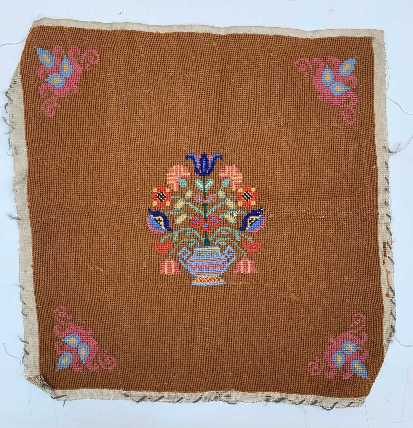 Lot 2810 - Two early unfinished tapestry and bead
