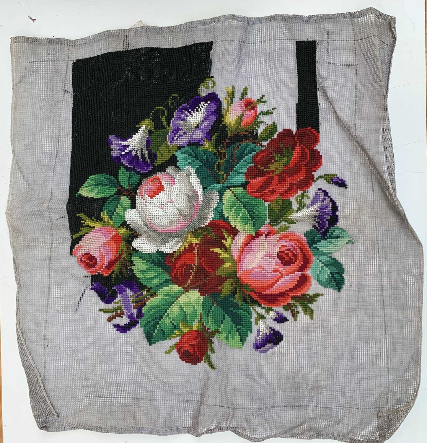 Lot 2810 - Two early unfinished tapestry and bead