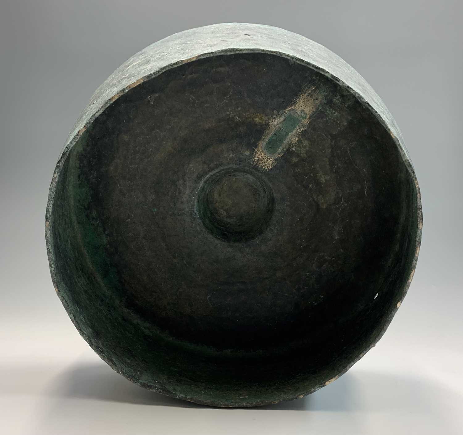 Lot 104 - A large Chinese beaten bronze gong, early