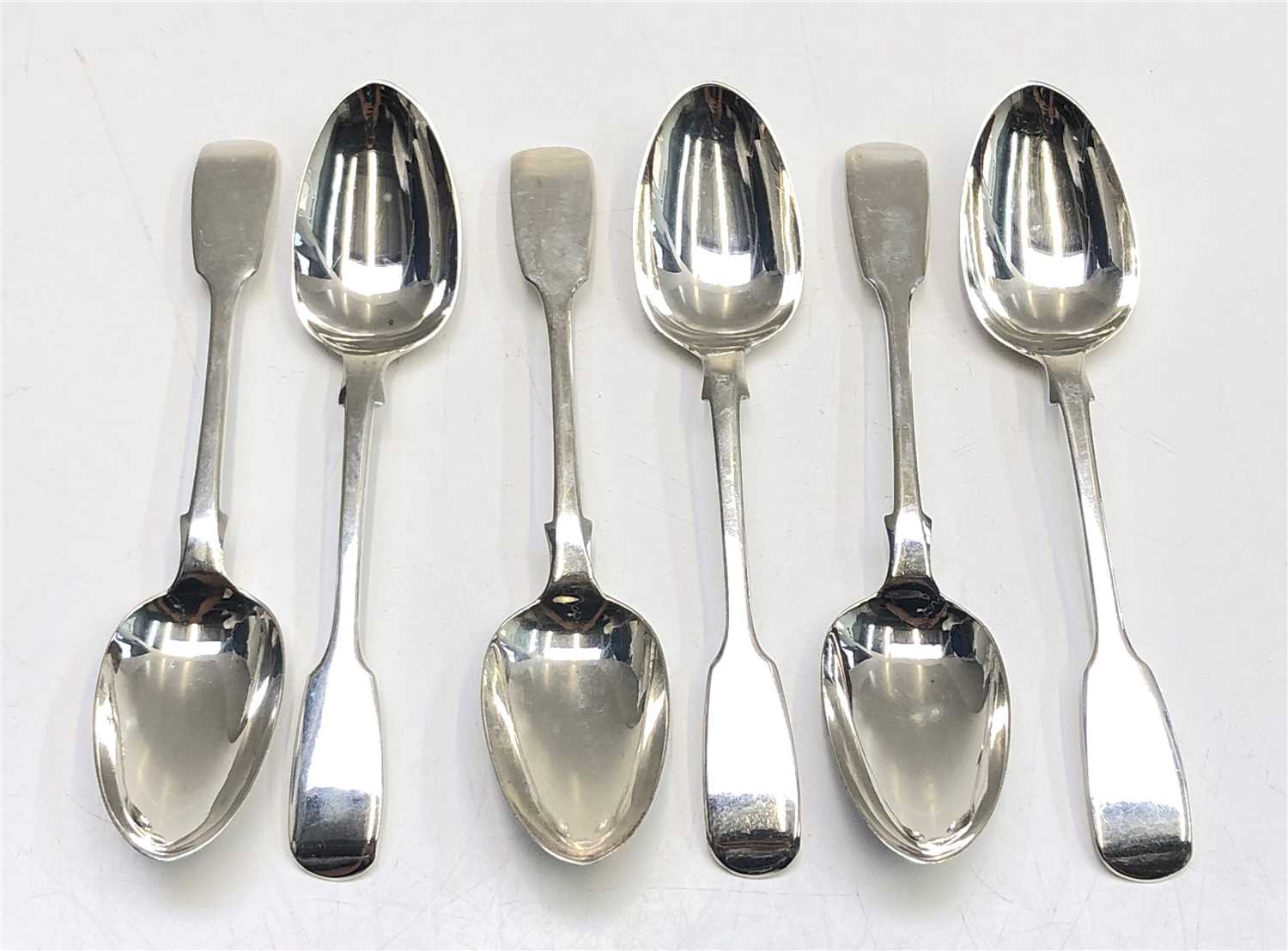 Lot 2067 - A set of six Victorian silver fiddle