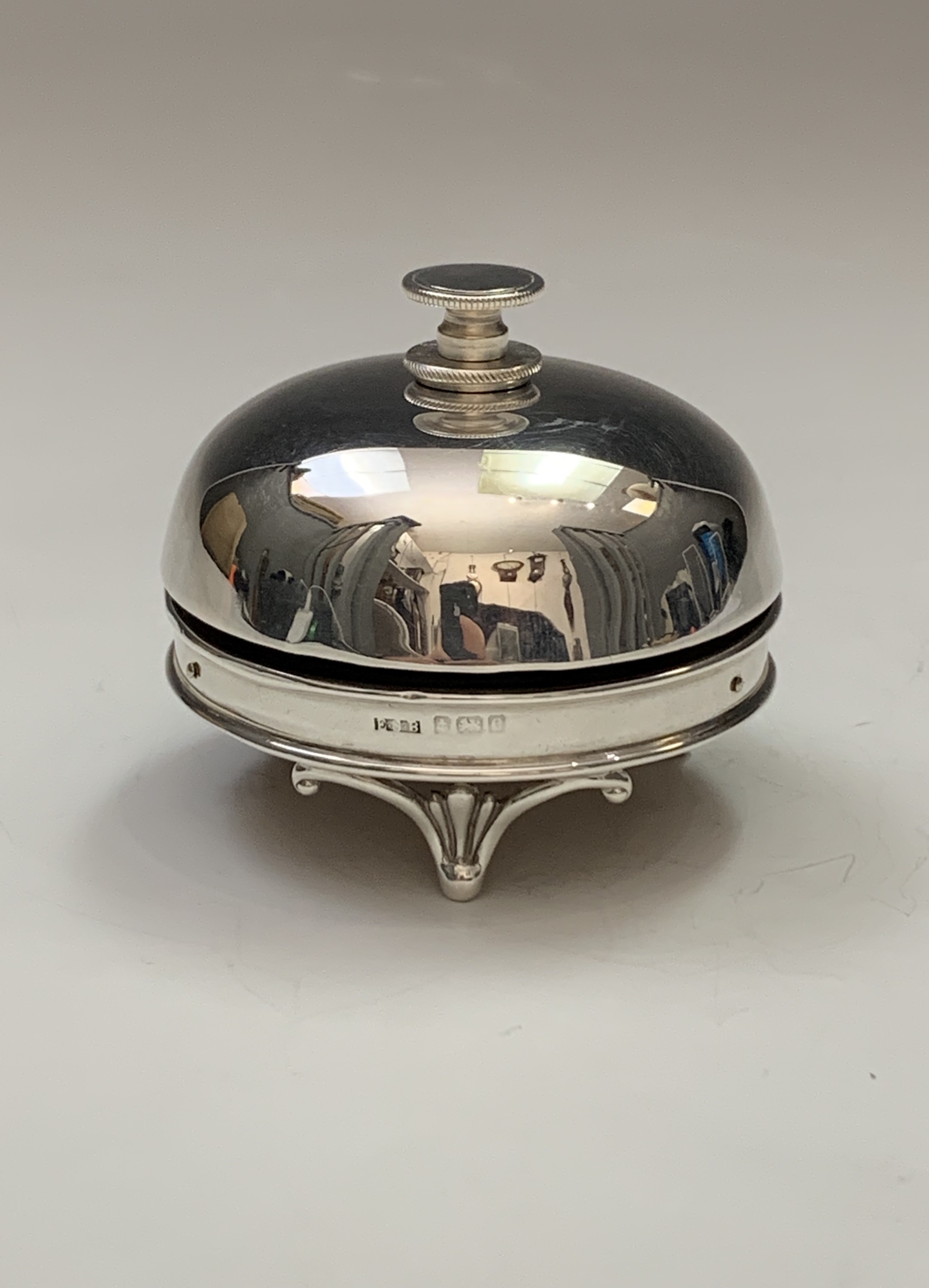 Lot 26 - A rare Edwardian silver mounted service bell