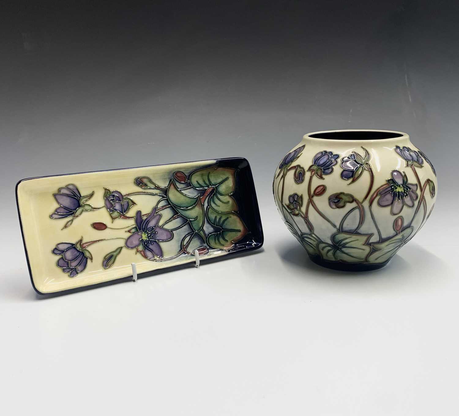Lot 824 - A Moorcroft 'Hepatica' pattern vase,