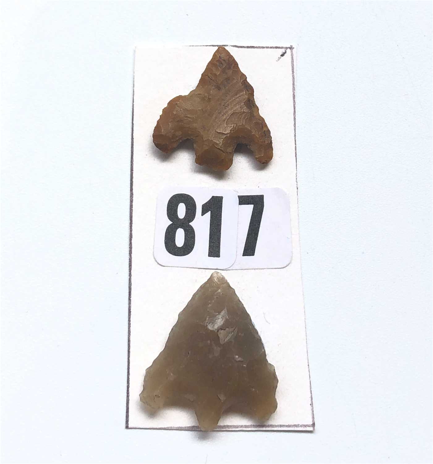 Lot 431 - Two nice small flint Mesolithic arrow heads