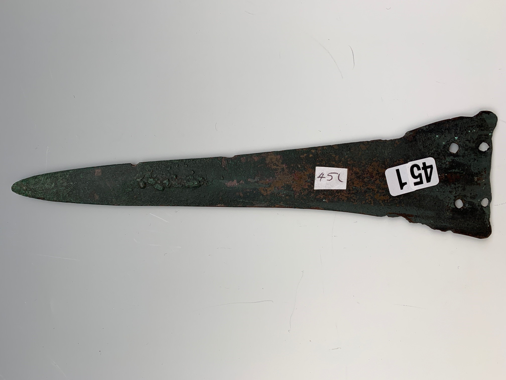 Lot 466 - Bronze Age ribbed dagger bronze, H.D.