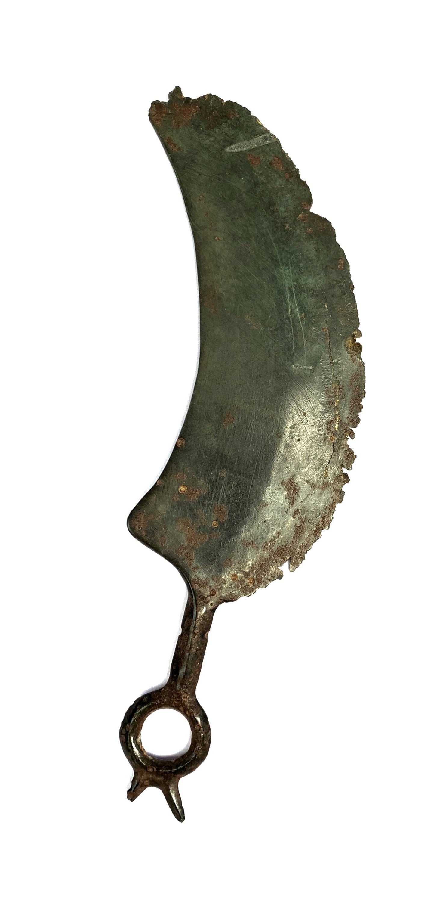 Lot 499 - Bronze age razor, 21g, 130mm.