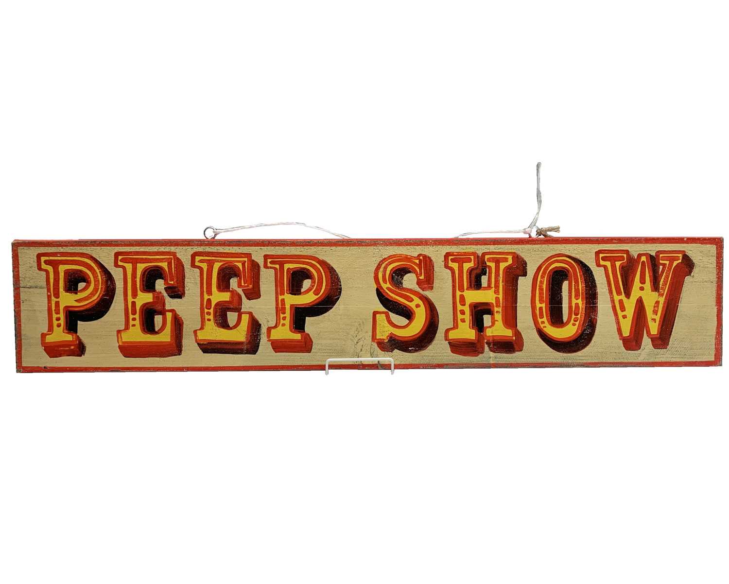 Lot 134 - A signwritten wooden sign 'PEEP SHOW',