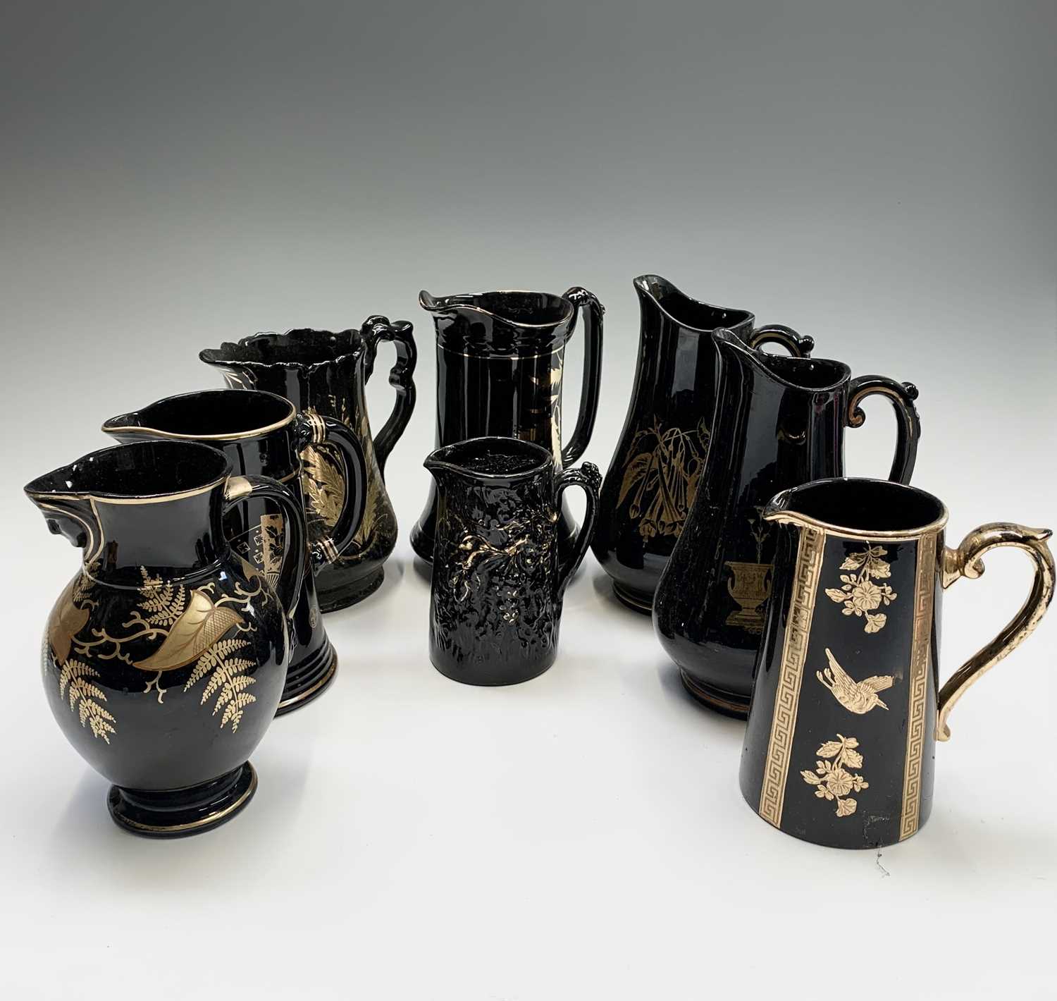 Lot 978 - A group of eight various Victorian Jackfield