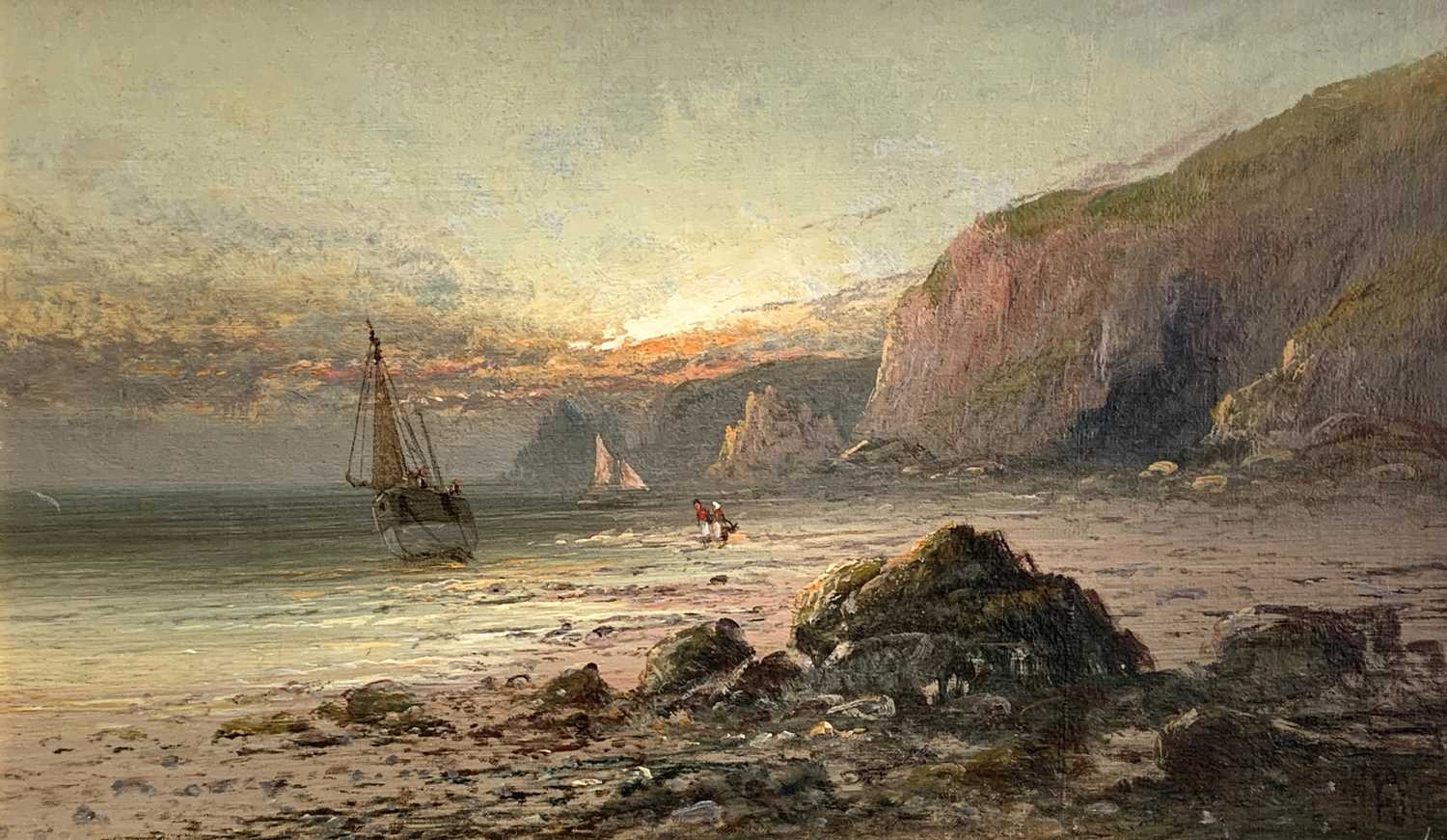 Lot 855 - Frank HIDER (1861-1933) Calm of Day Oil on