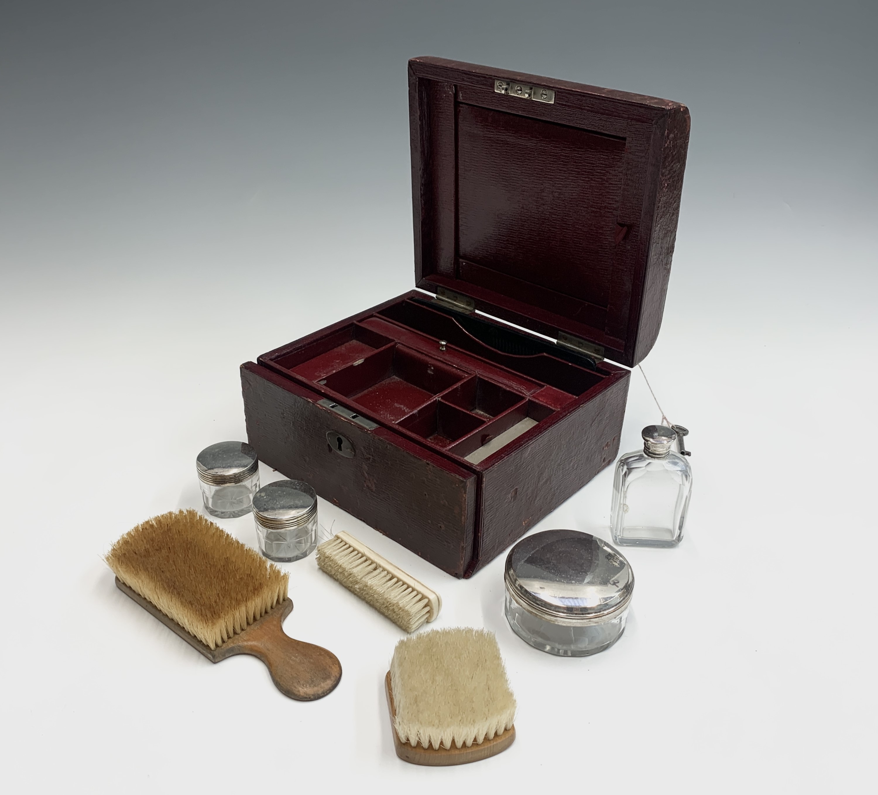 Lot 156 - A late Victorian leather covered vanity box,