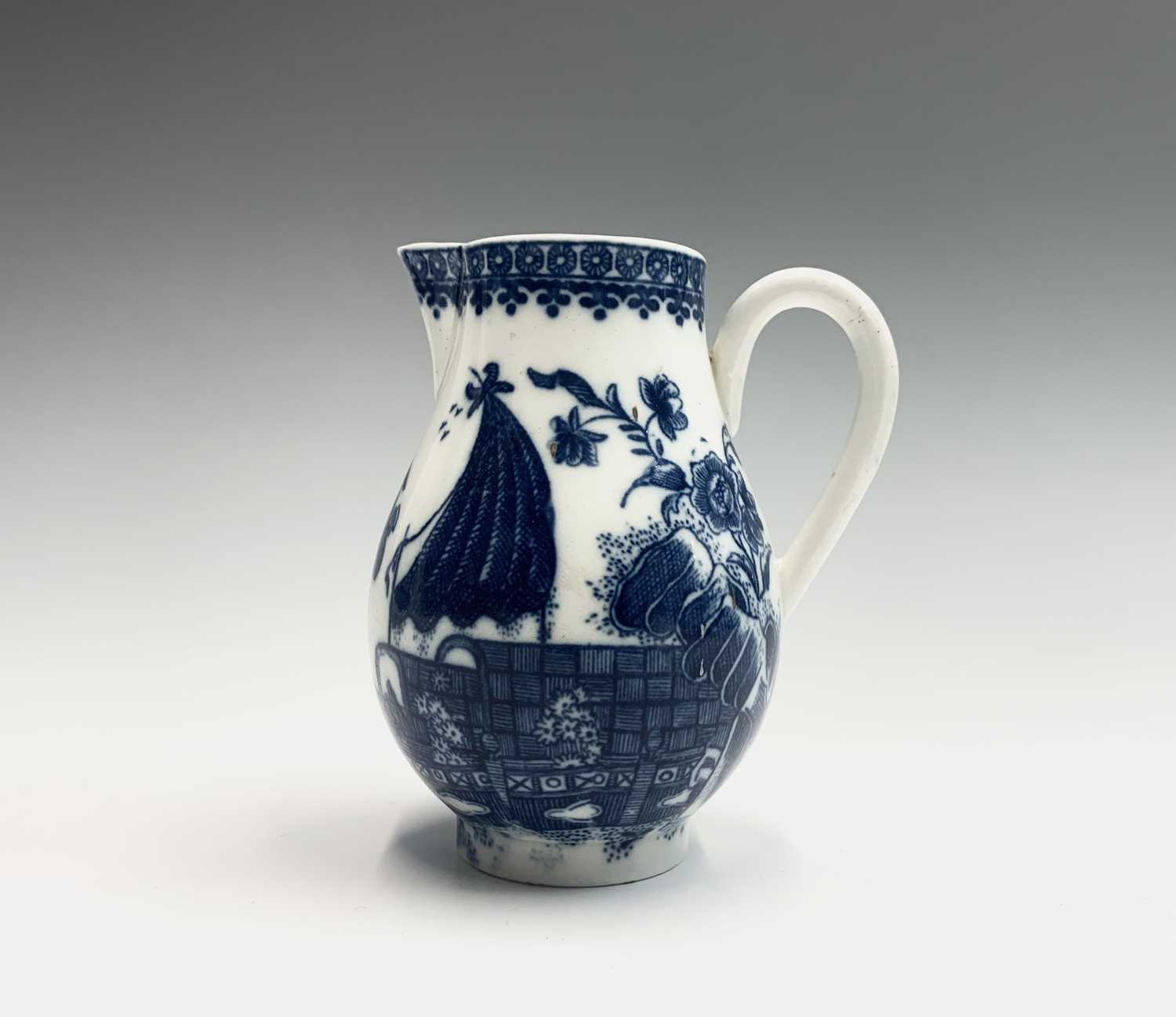 Lot 971 - A Caughley blue and white fisherman pattern