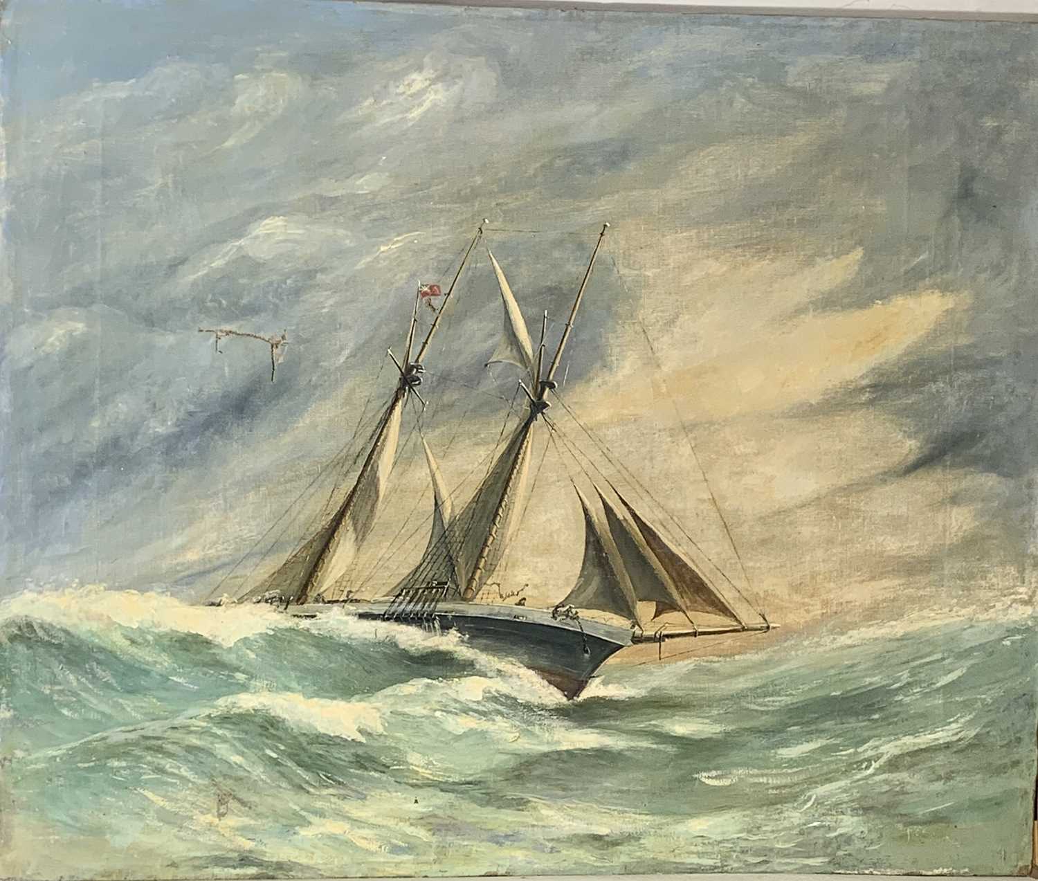 Lot 746 - Schooner running before the wind with