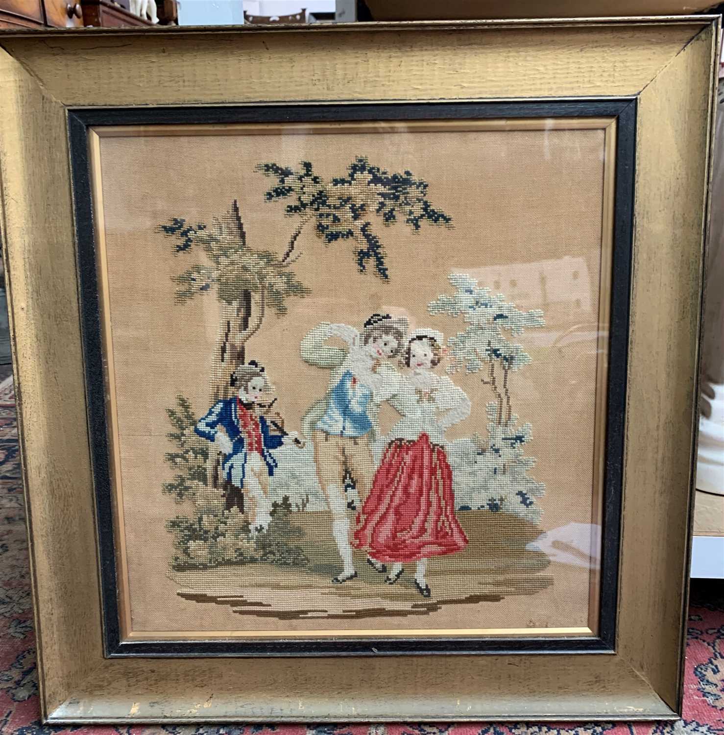 Lot 3215 - A Victorian needlepoint picture of a