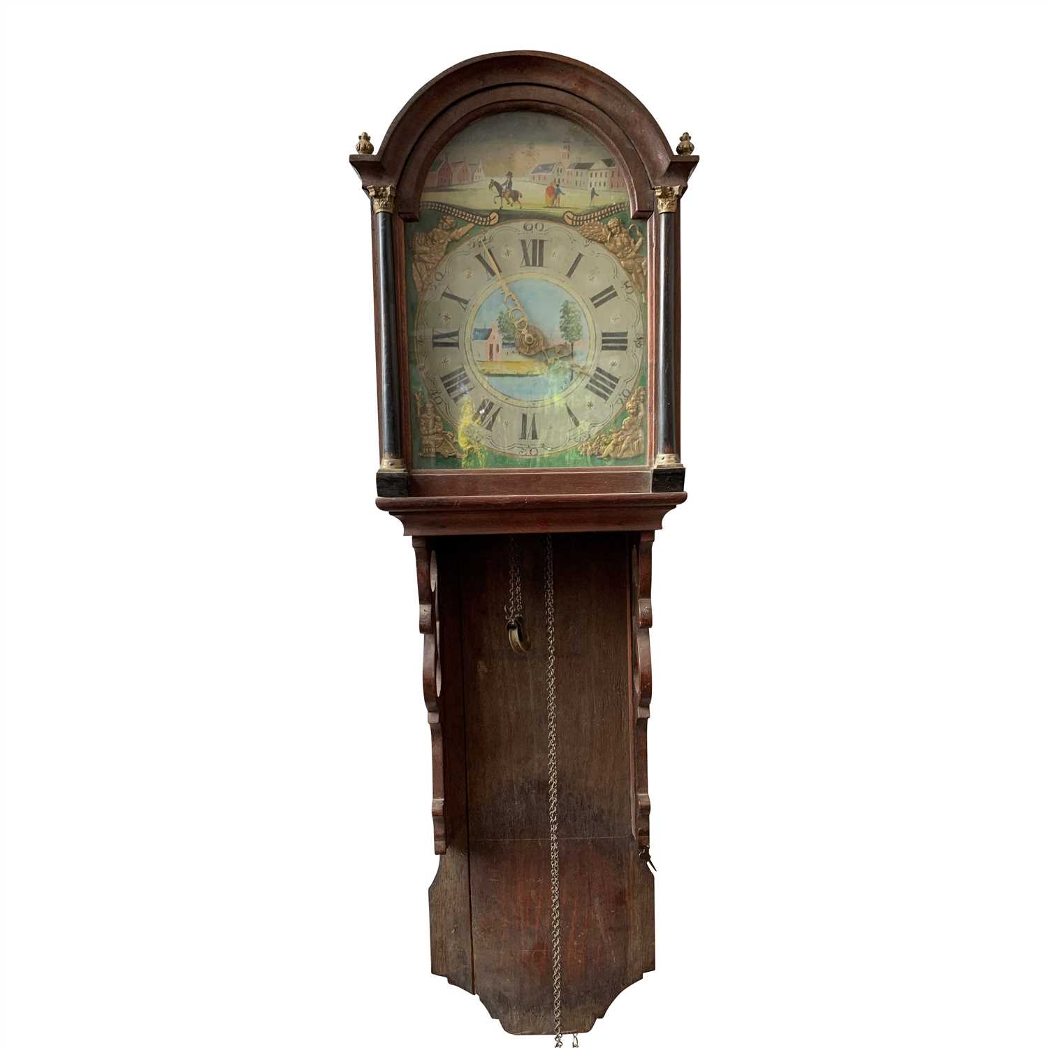 Lot 3044 - A Dutch wall clock, 19th century, with