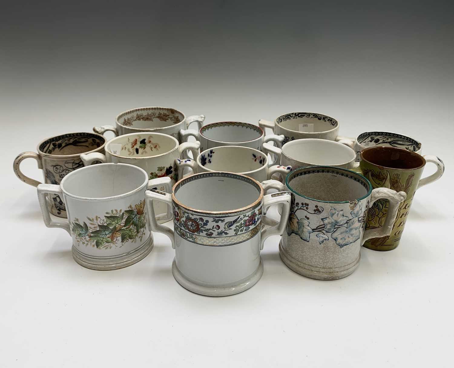 Lot 1024 - Eleven assorted Victorian cider mugs or