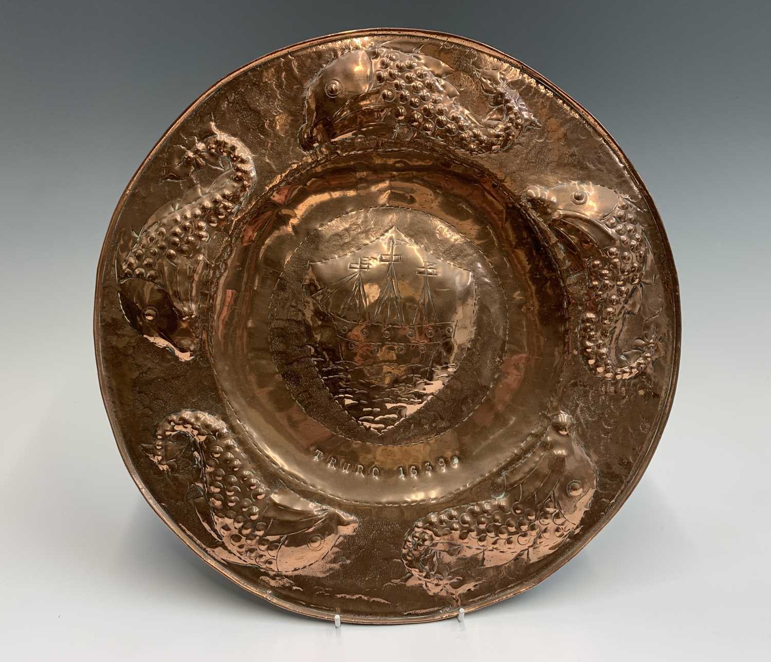 Lot 301 - A Cornish Arts and Crafts circular copper