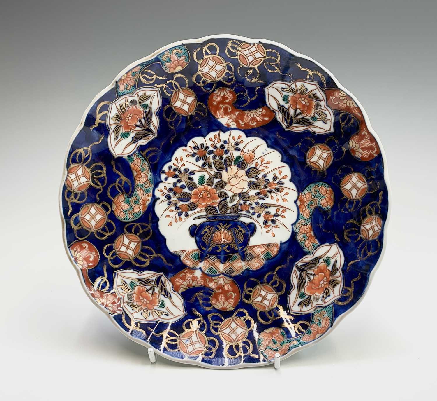 Lot 245 - A pair of Chinese Imari porcelain plates,