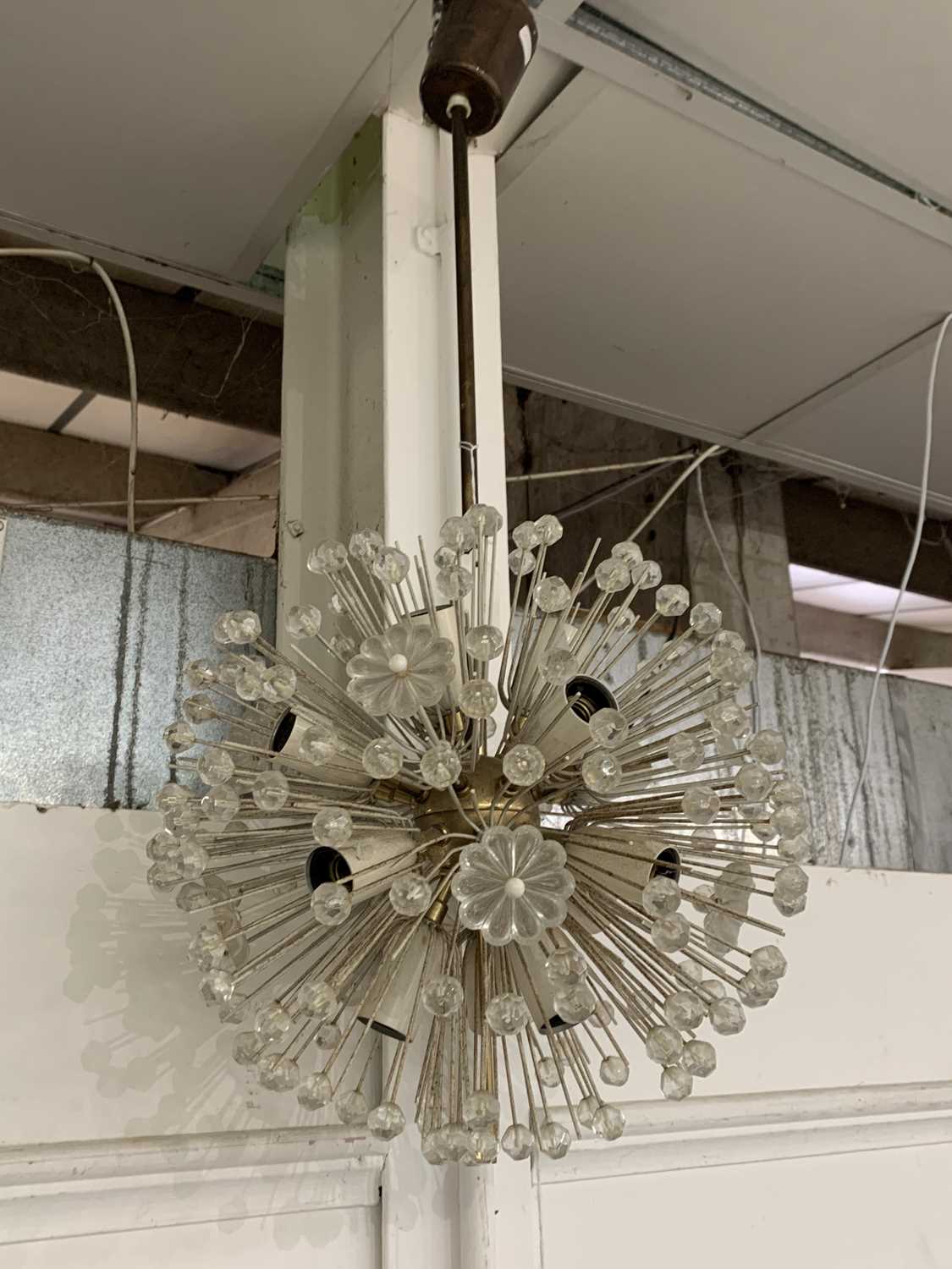 Lot 438 - A mid-century sputnik type ceiling light,