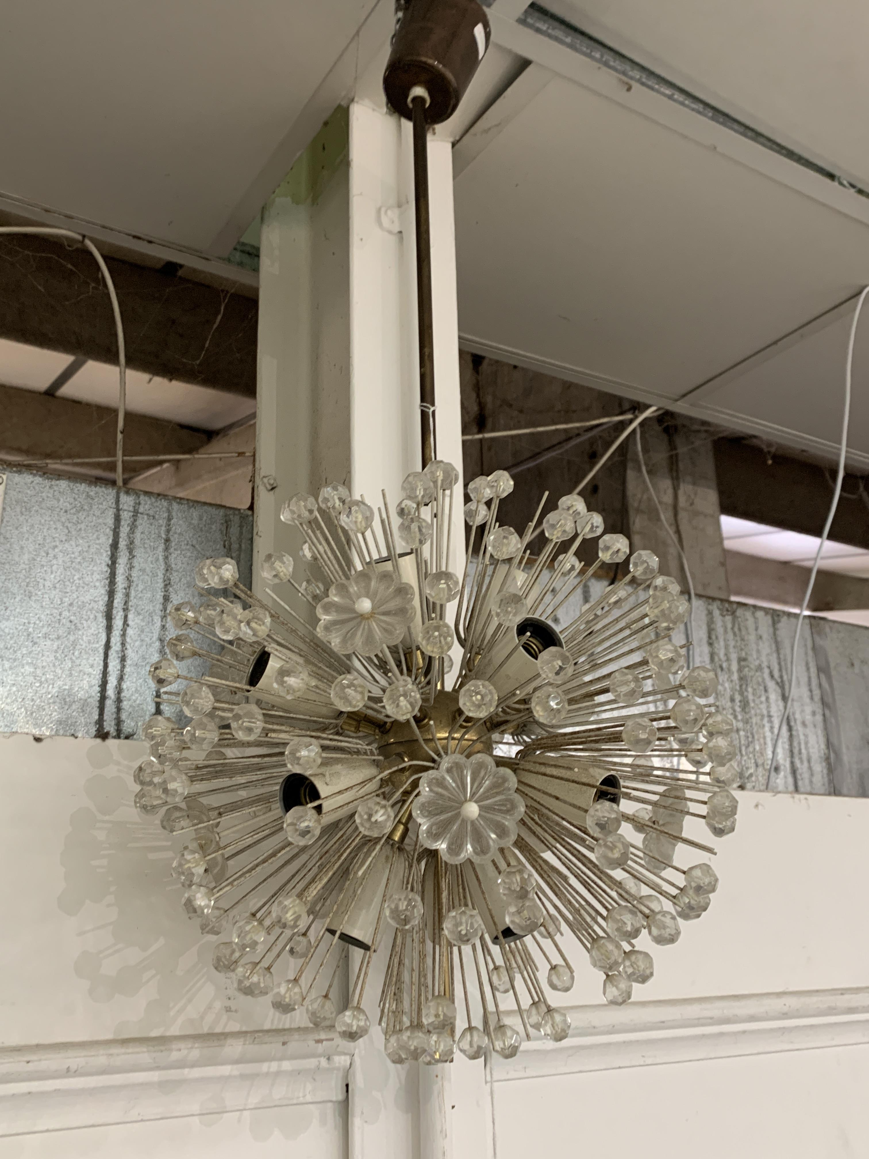 Lot 438 - A mid-century sputnik type ceiling light,