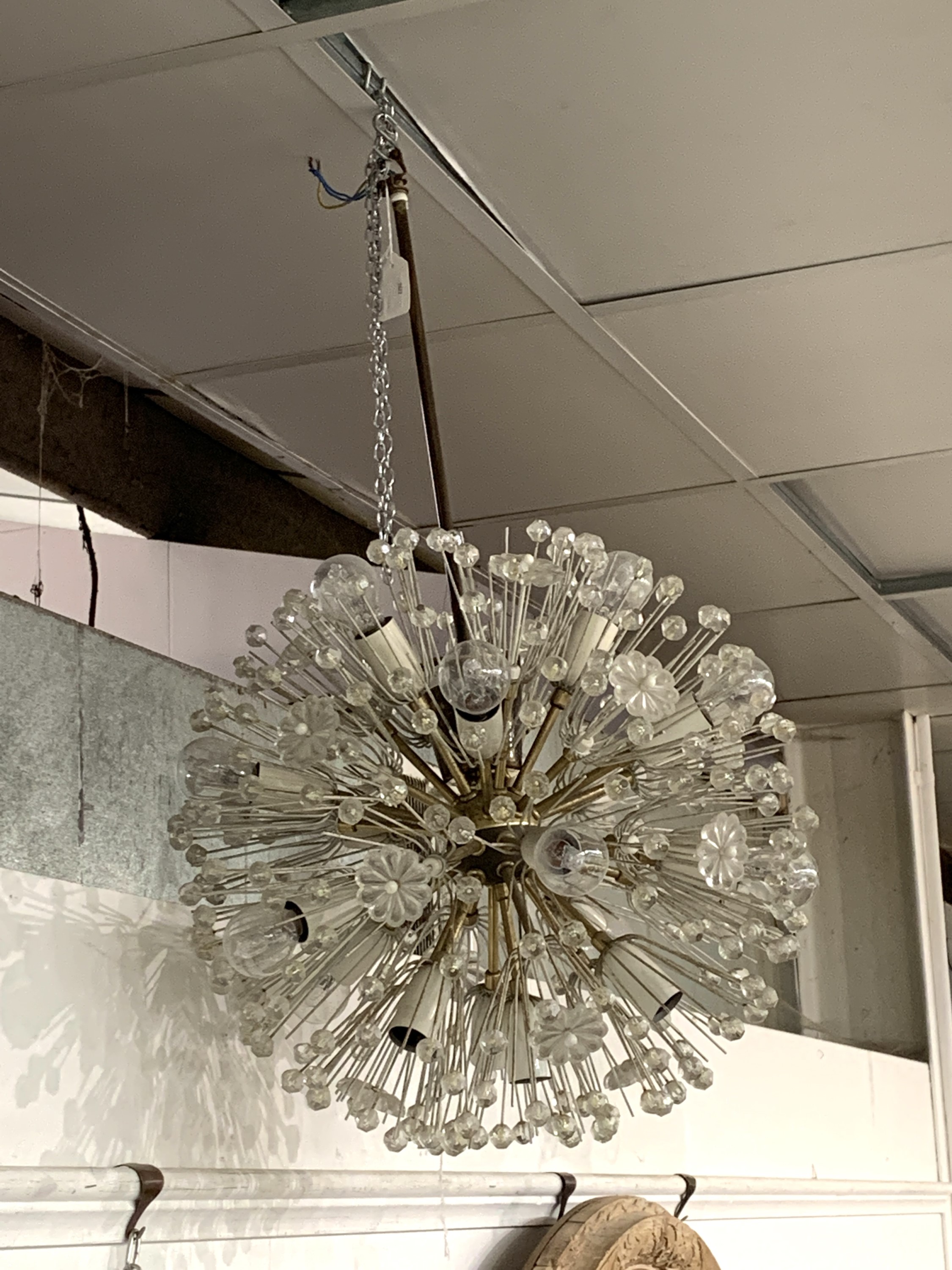 Lot 438 - A mid-century sputnik type ceiling light,
