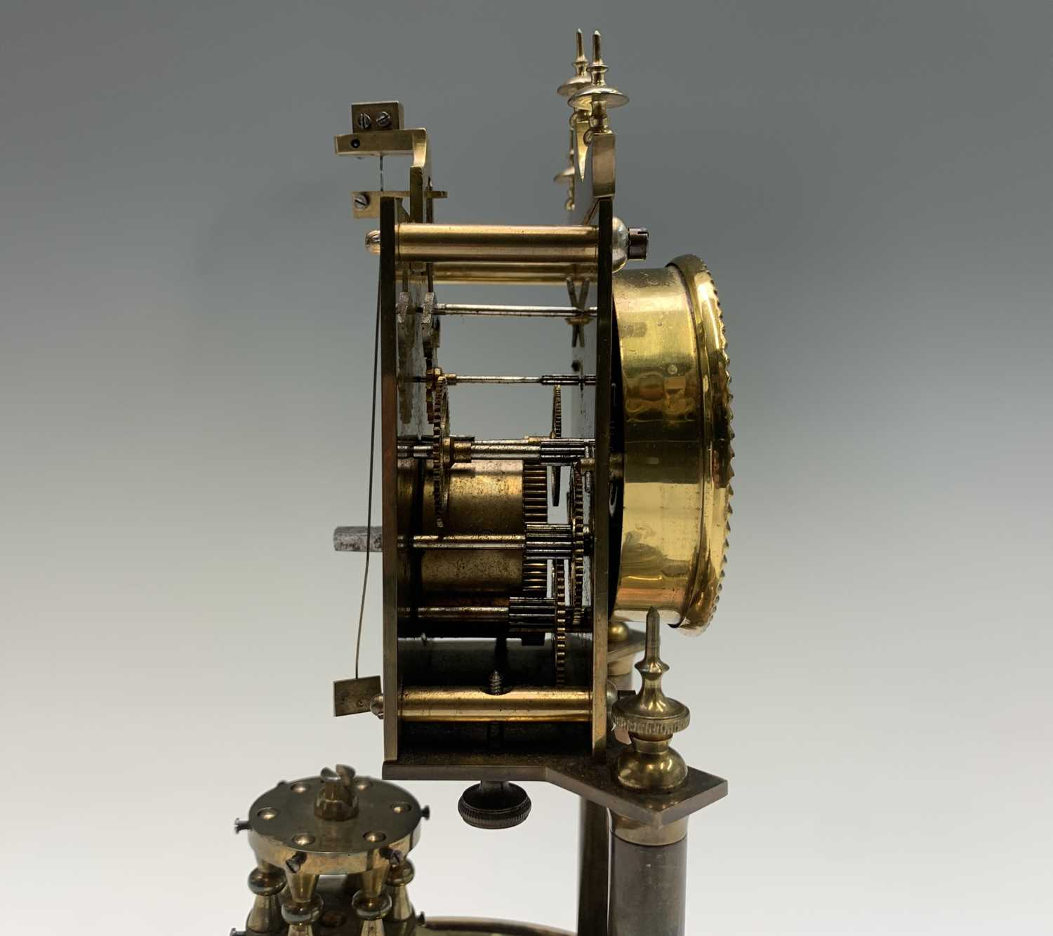 Lot 2912 - A German 400 day brass torsion clock, circa