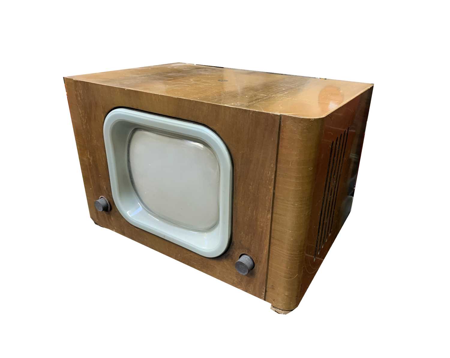 Lot 418 - A Pye walnut cased table top television