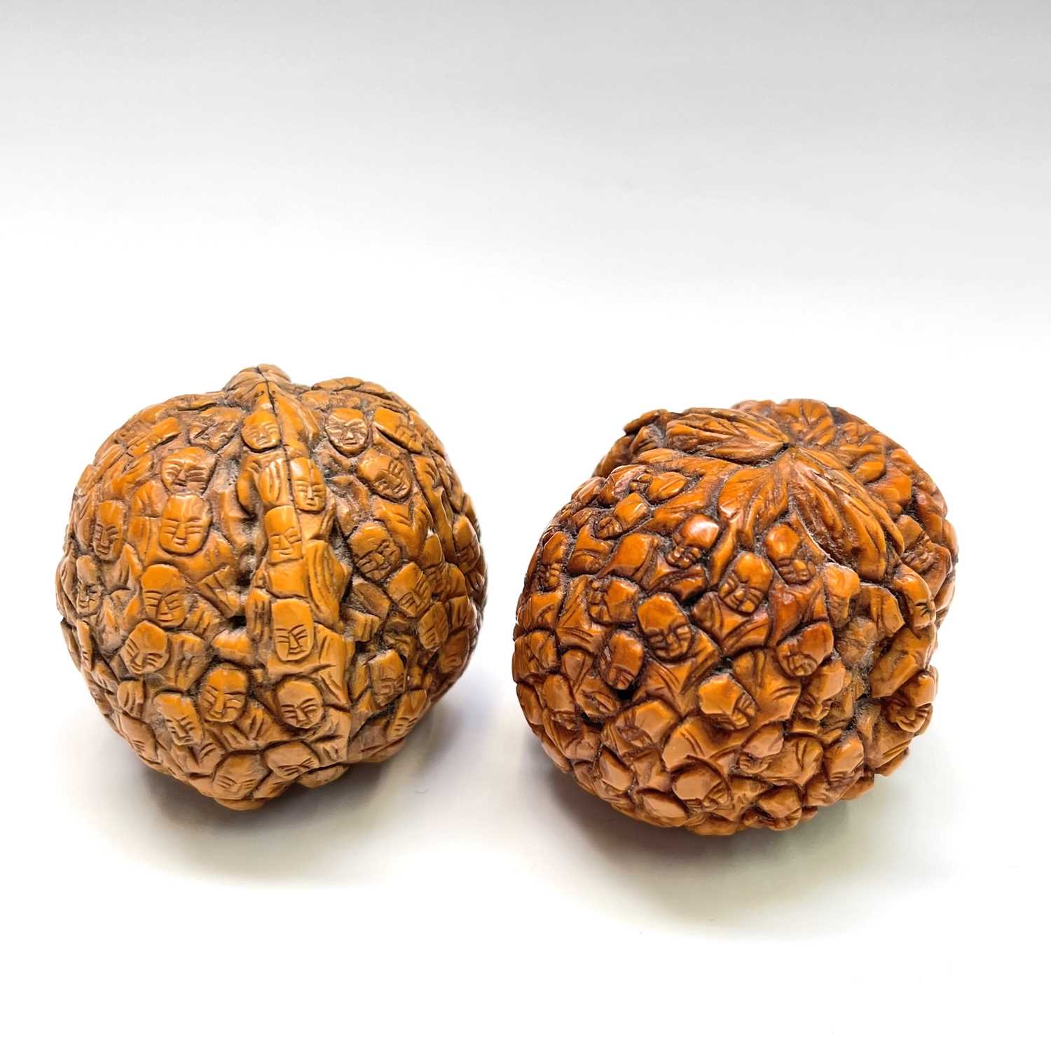 Lot 356 - Two Chinese carved walnuts, circa 1900,