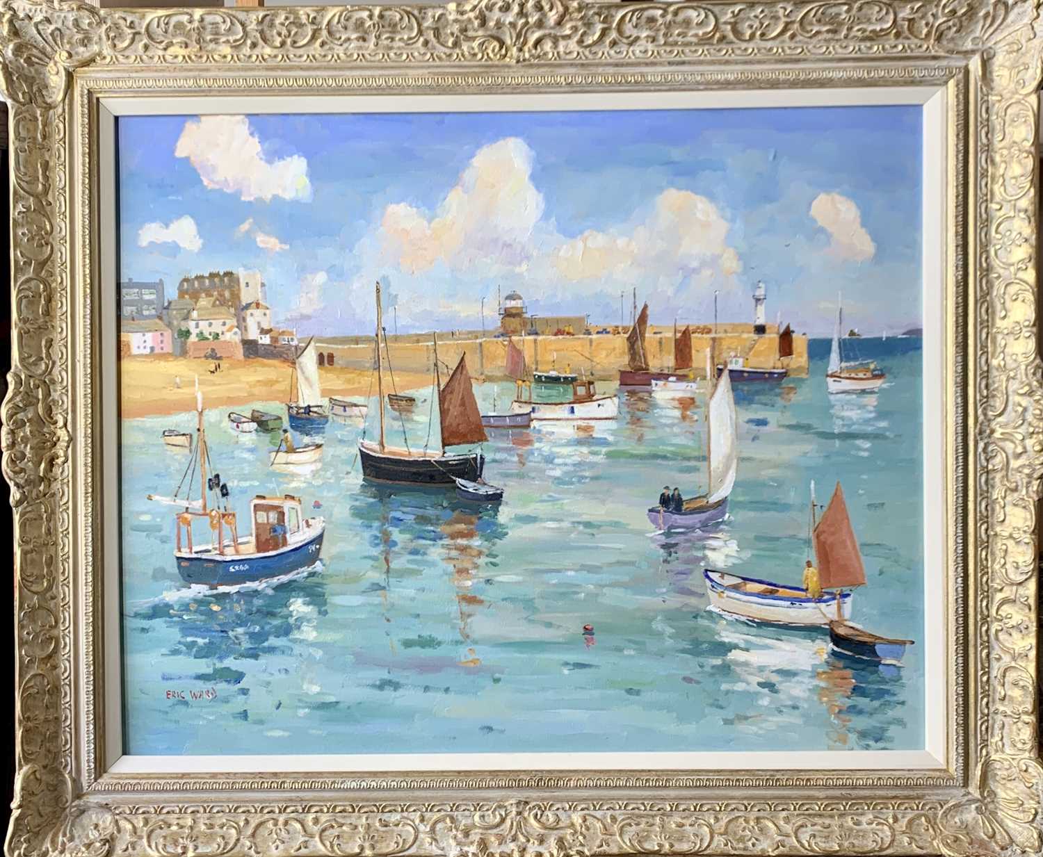Lot 160 - Eric WARD (1945) St Ives Harbour Oil on