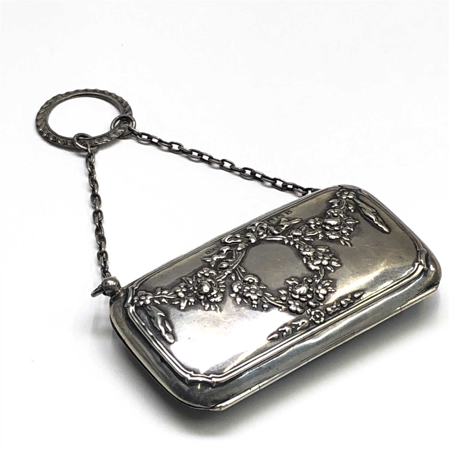 Lot 2190 - An Edwardian embossed silver visiting card