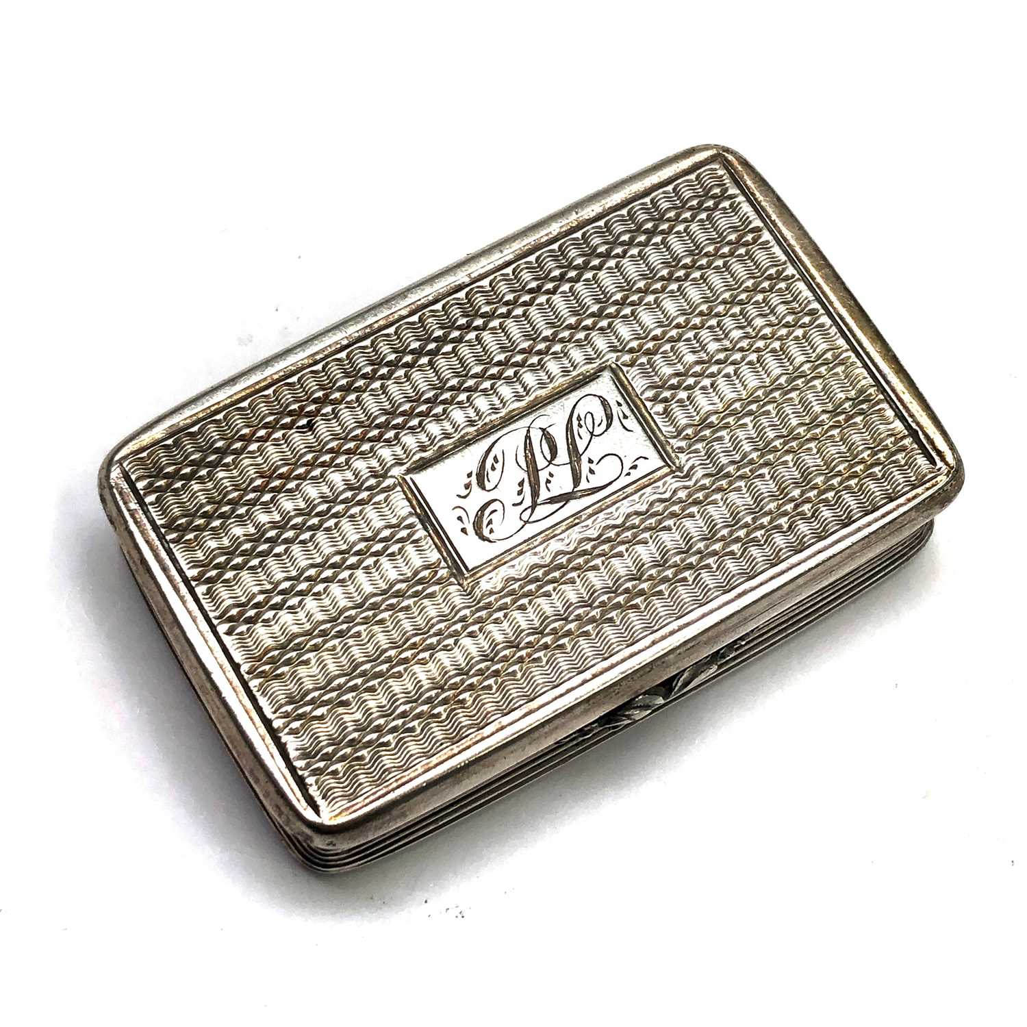Lot 2703 - A George lV silver engine turned snuff box