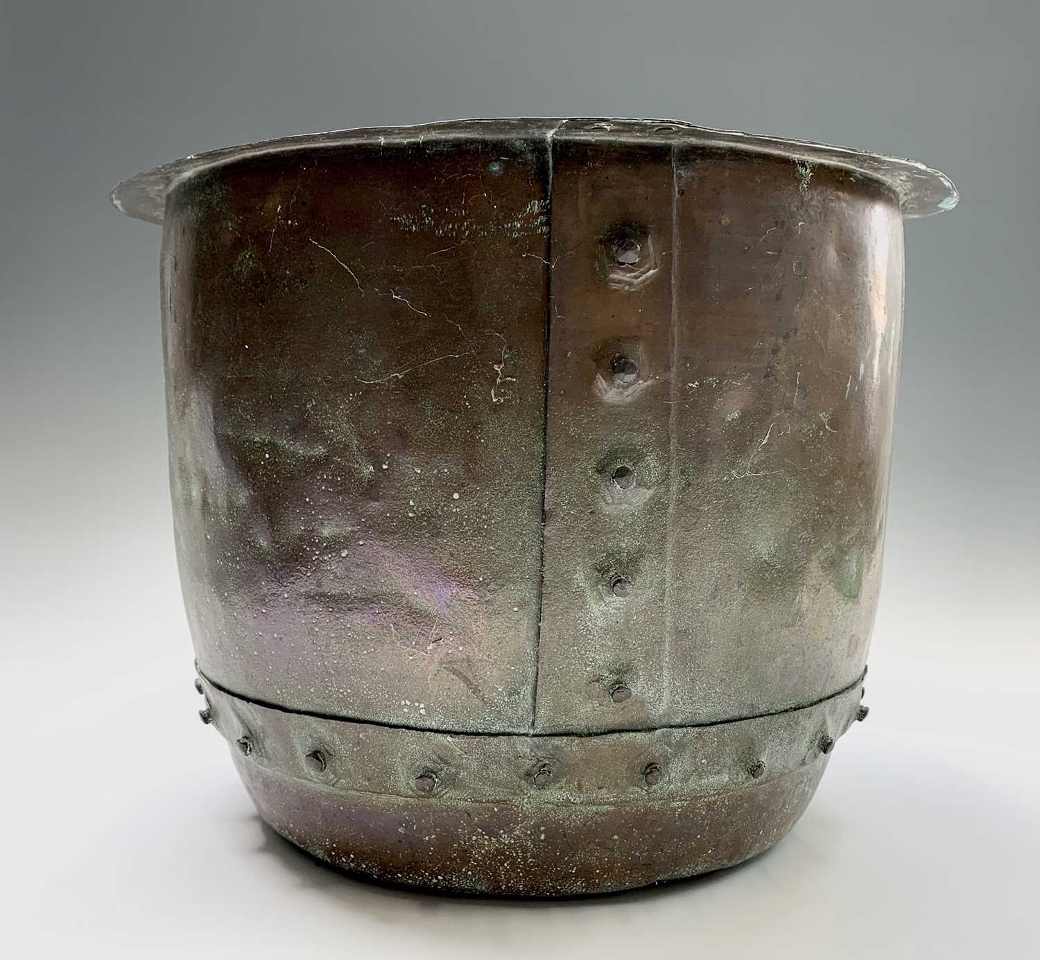 Lot 51 - A laundry copper, 19th century, of riveted