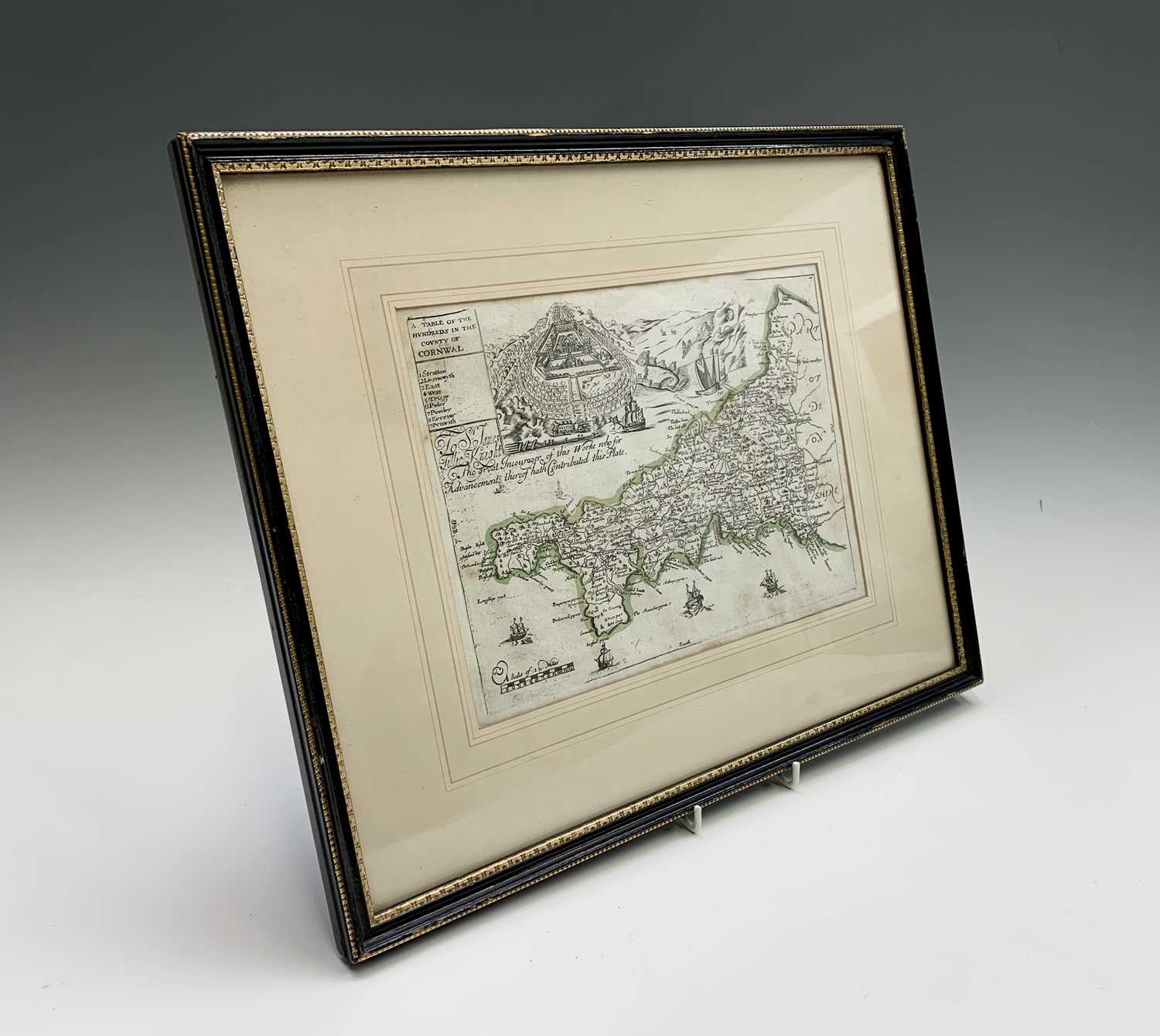 Lot 1348 - A 17th century engraved map of Cornwall,