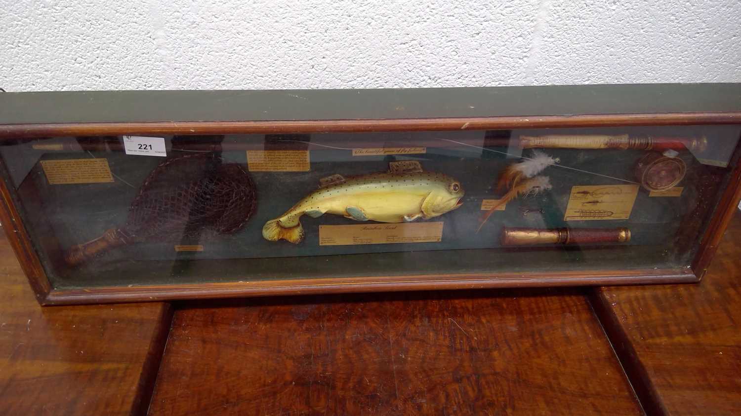 Lot 221 - An anglers wall mounted display.