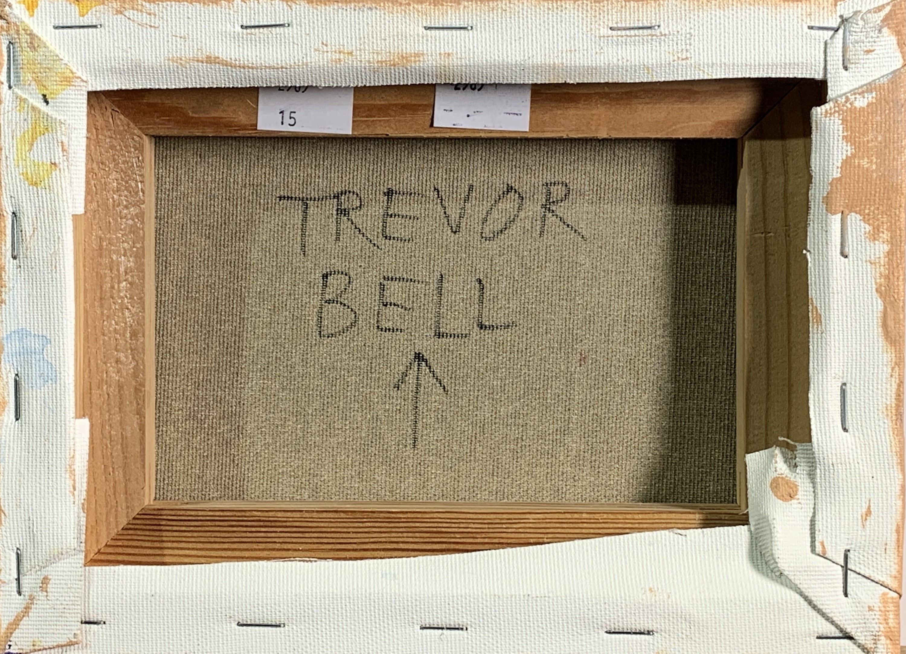 Lot 408 - Trevor BELL (1930-2017) Stripes Oil on