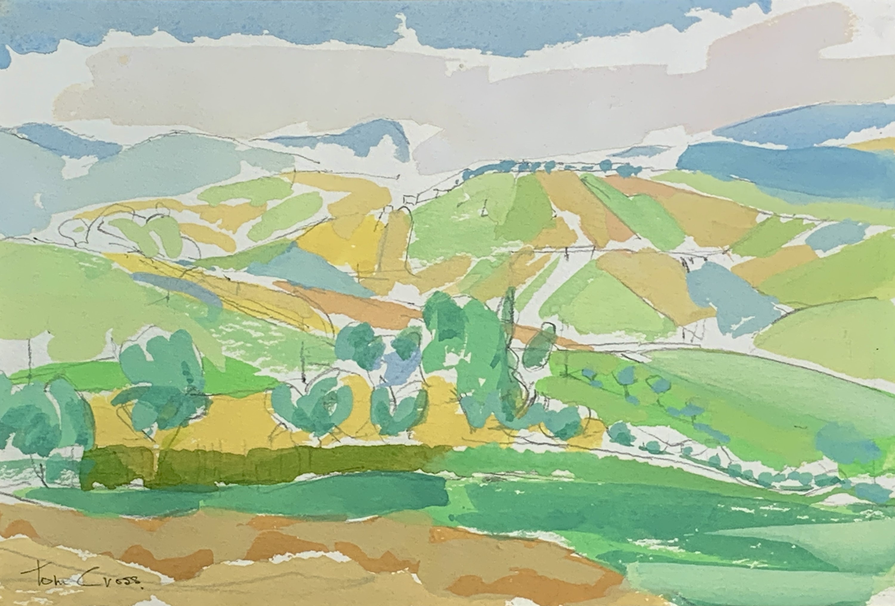 Lot 90 - Tom CROSS (1931-2009) Landscape at San
